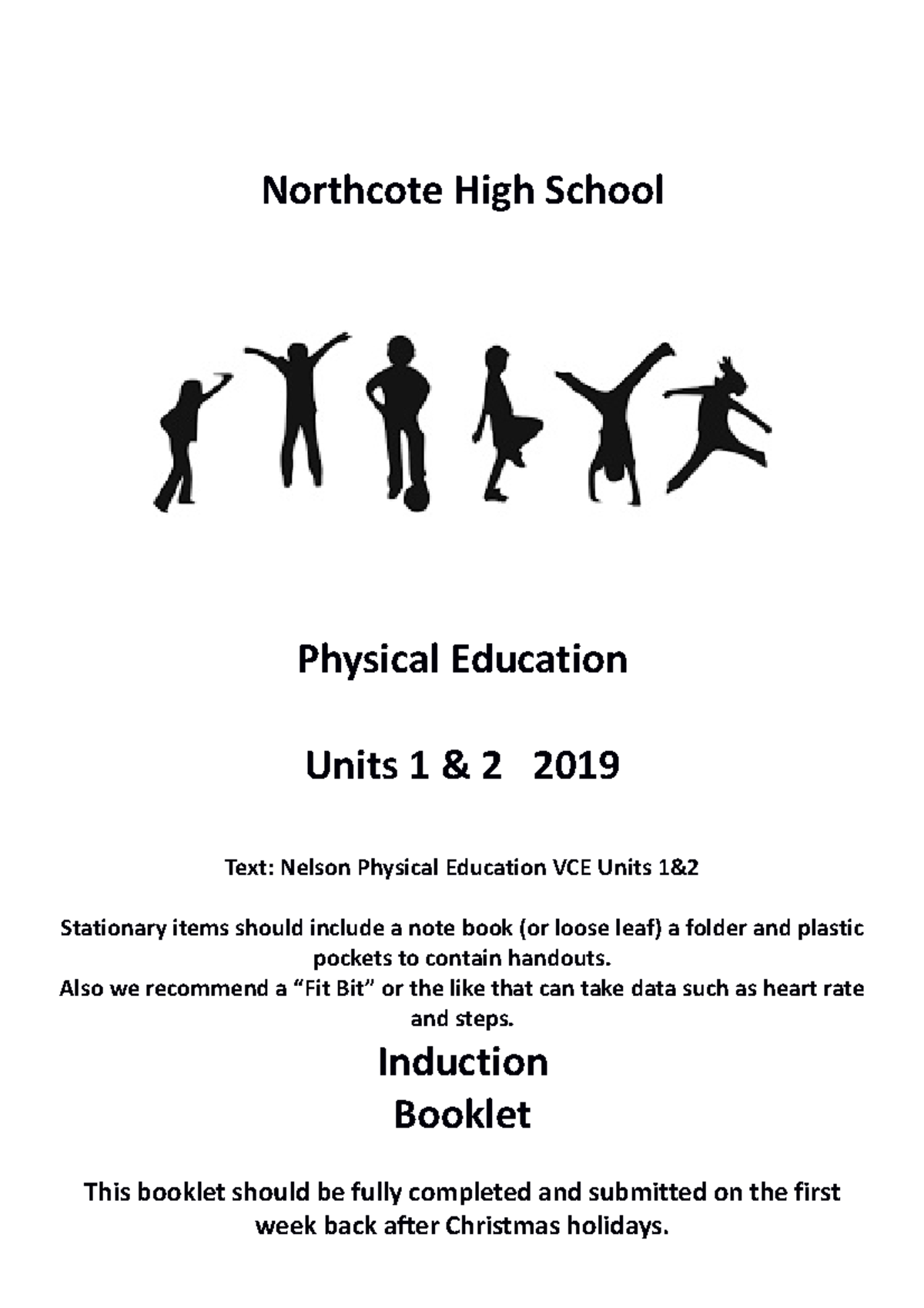 11PE induction 2019 - eop hy - Northcote High School Physical Education ...