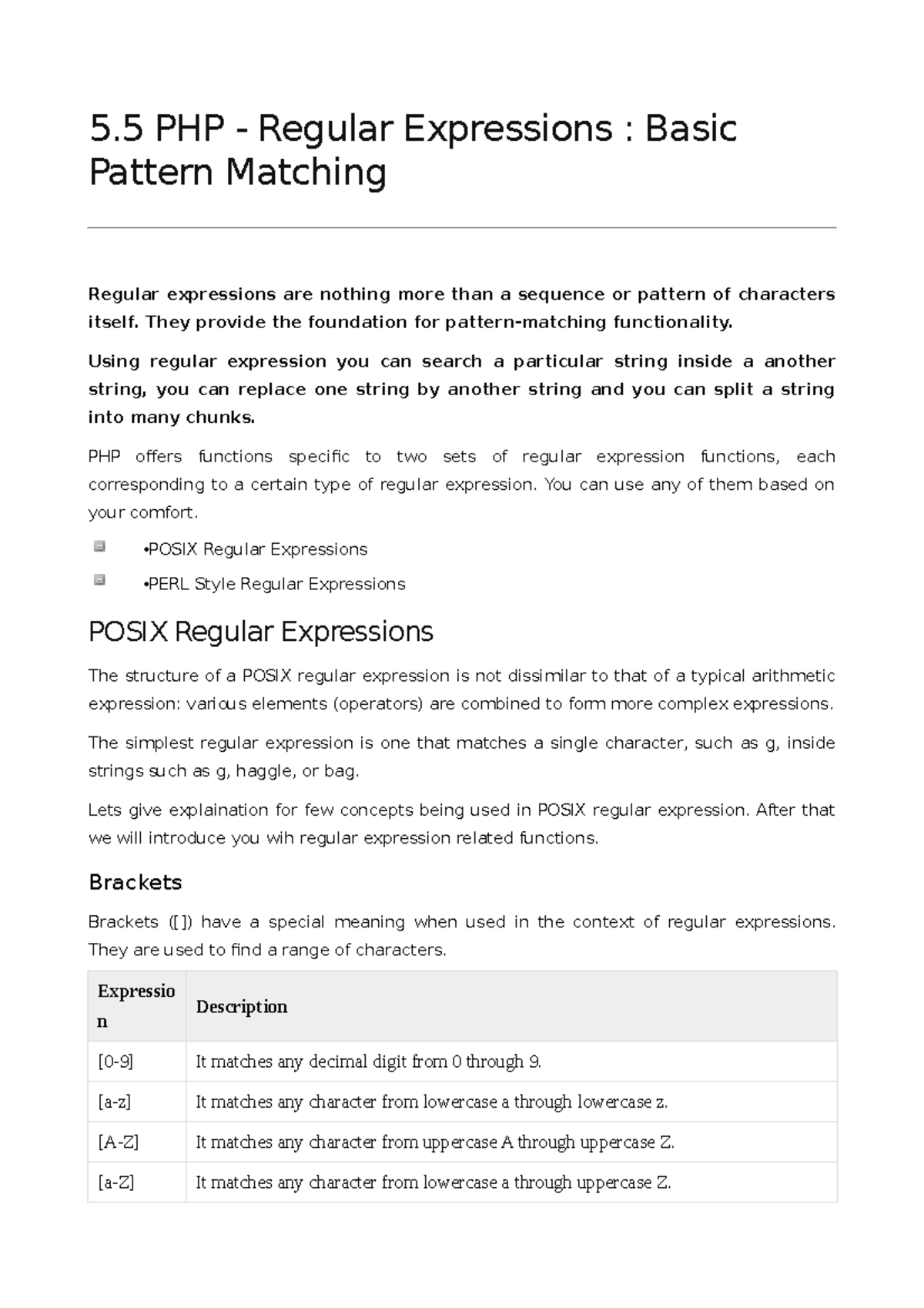 5.5 Basic Pattern Matching - 5 PHP - Regular Expressions : Basic ...