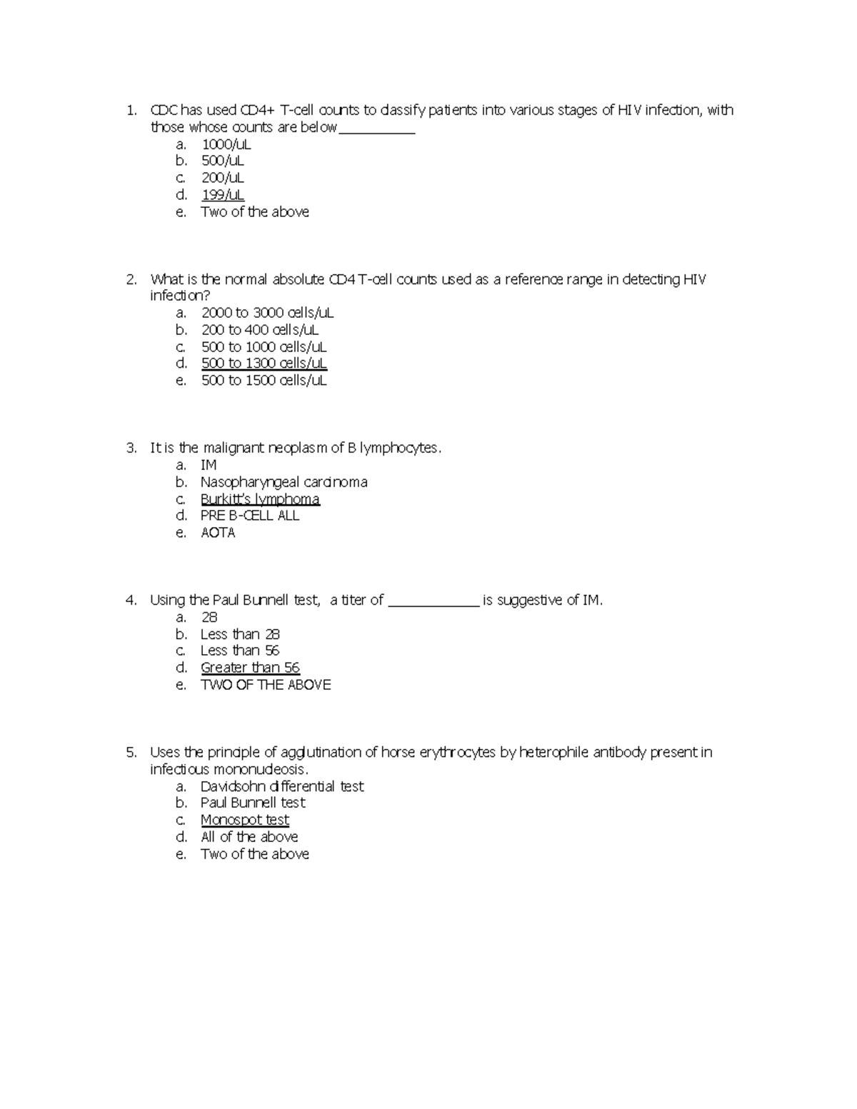 Multiple Choice Activity in Clinical Hematology With answers - CDC has ...
