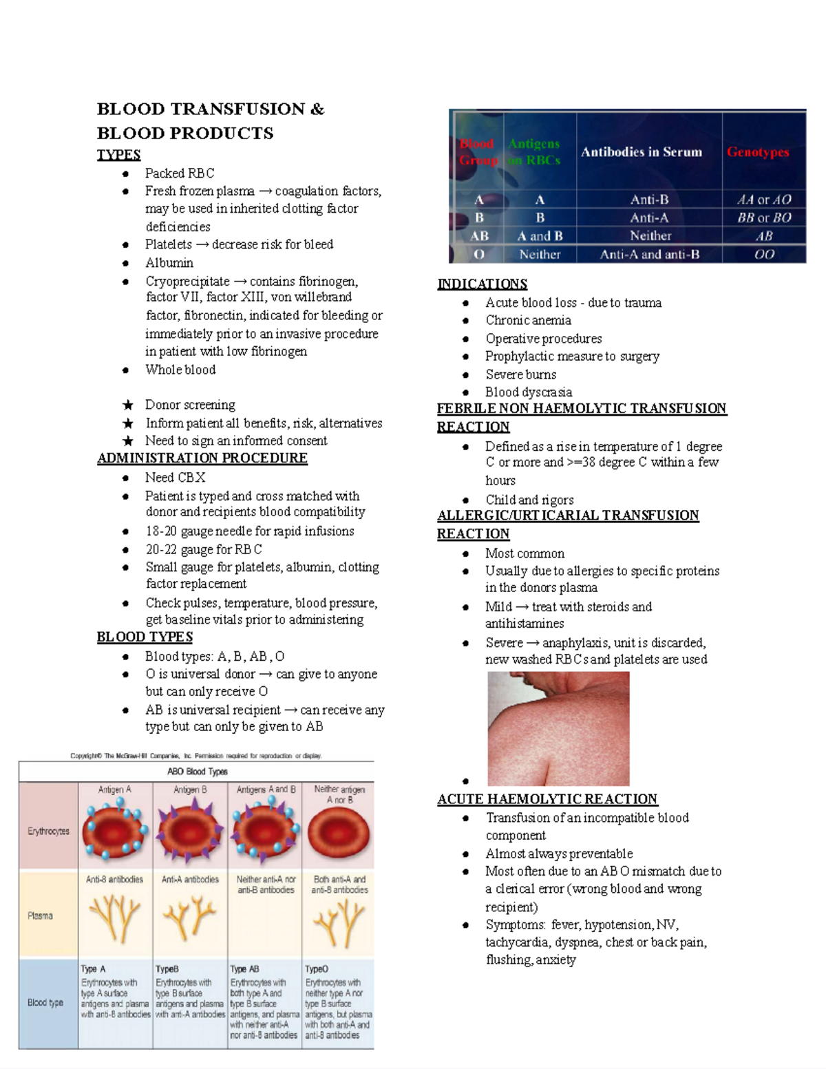 Blood Products - Google Docs - BLOOD TRANSFUSION & BLOOD PRODUCTS TYPES ...