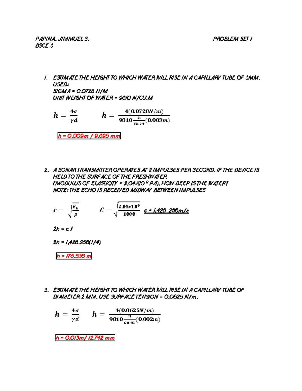 Papina, Problem Set 1 - fluid that is good the health - PAPINA, JIMMUEL ...
