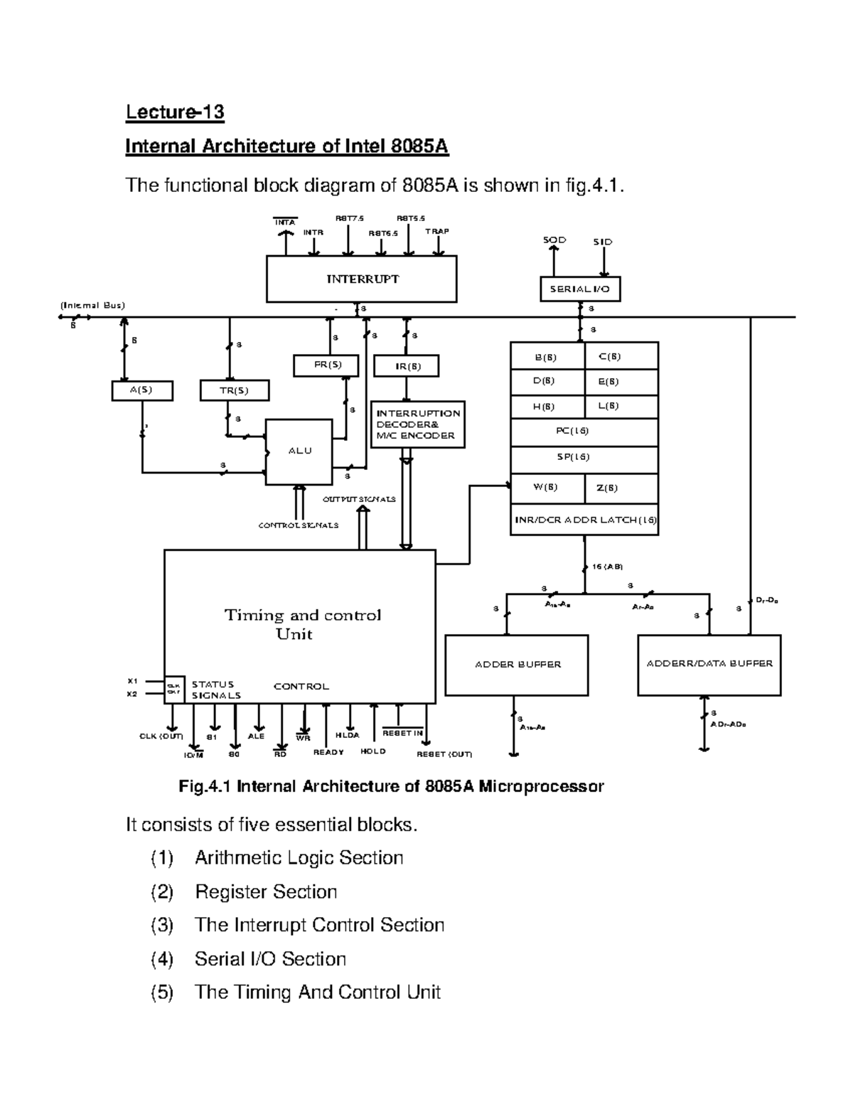 Microprocessor and applications - Lecture- Internal Architecture of ...