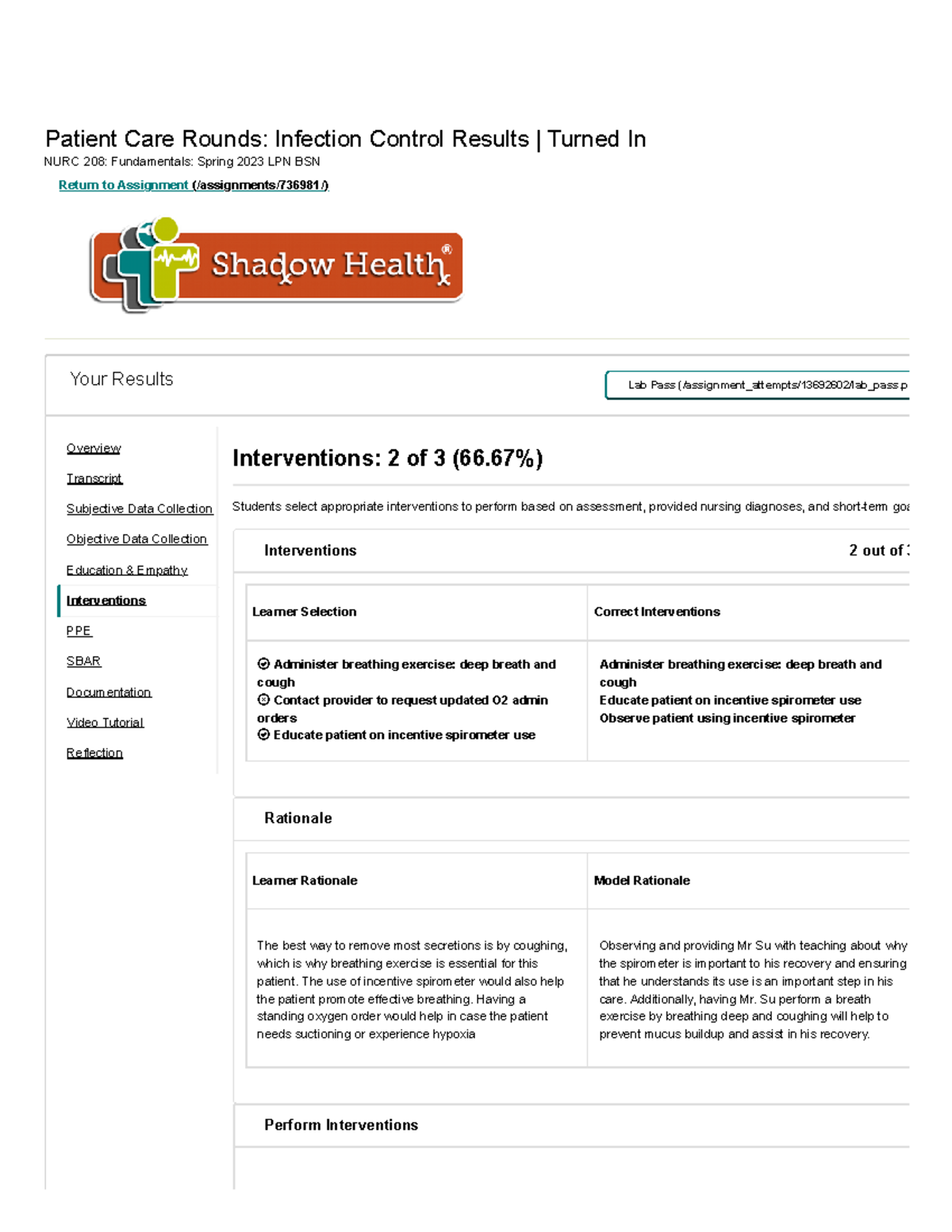 208 infection intervention - Patient Care Rounds: Infection Control ...