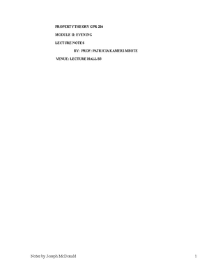 Property Theory Notes - Everything to do with propety law the entire ...