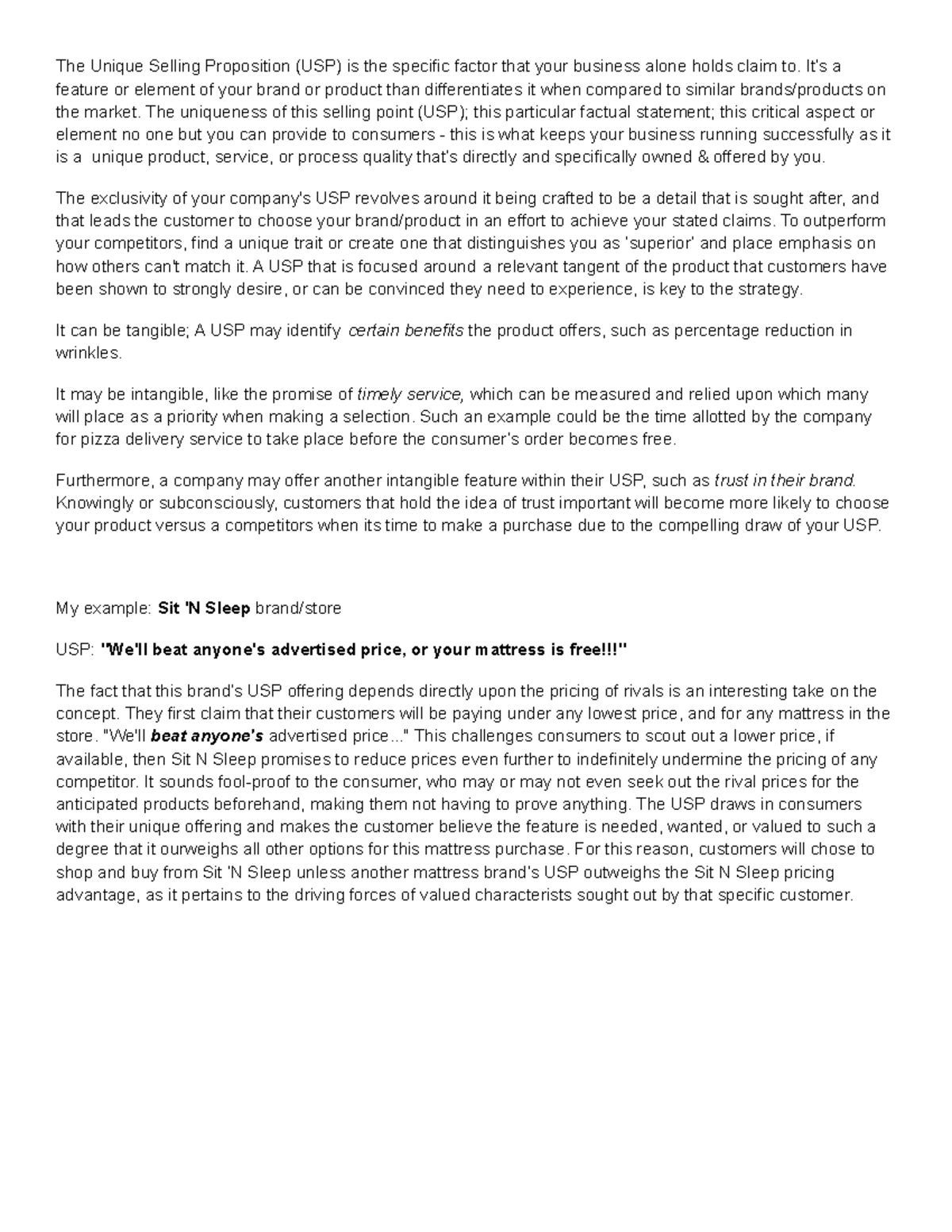DB Unique Selling Proposition M430 - The Unique Selling Proposition ...