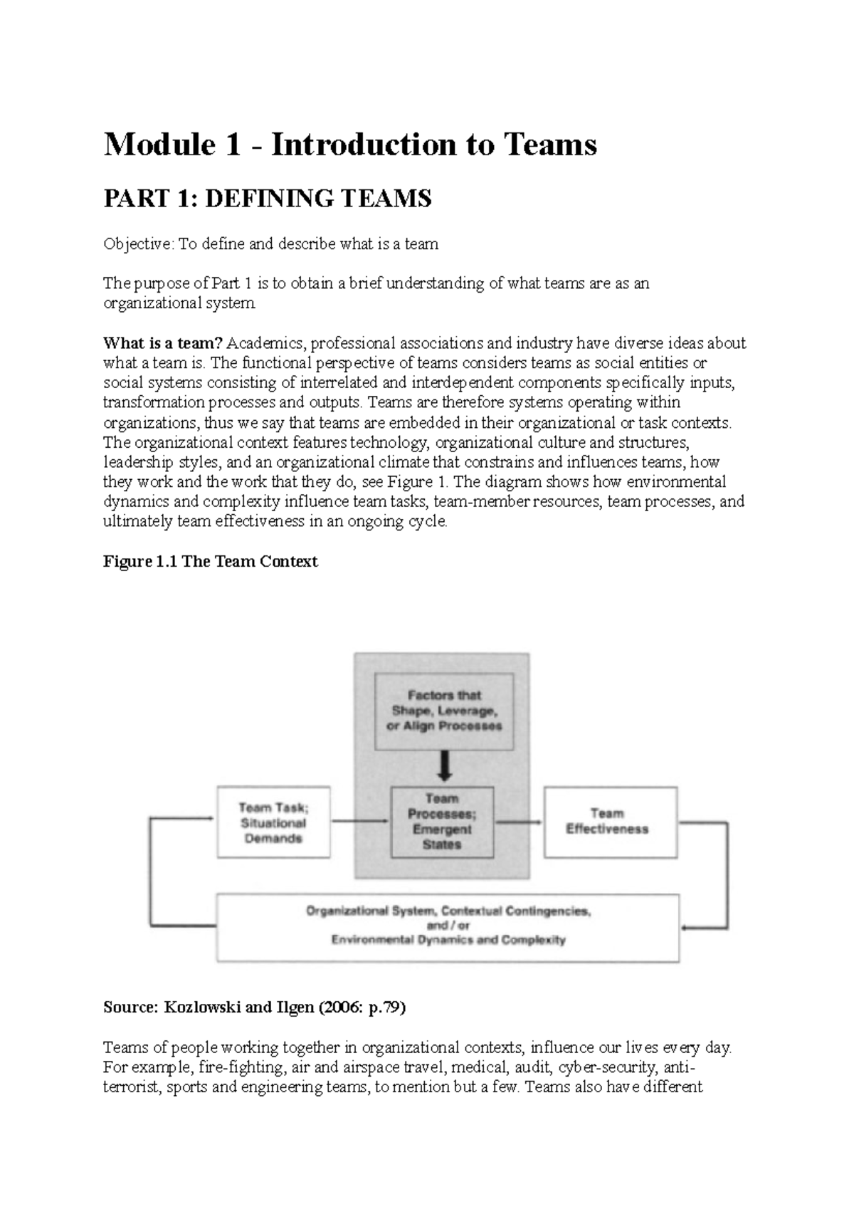 Module 1- Part 1 Defining Teams - Module 1 - Introduction to Teams PART ...