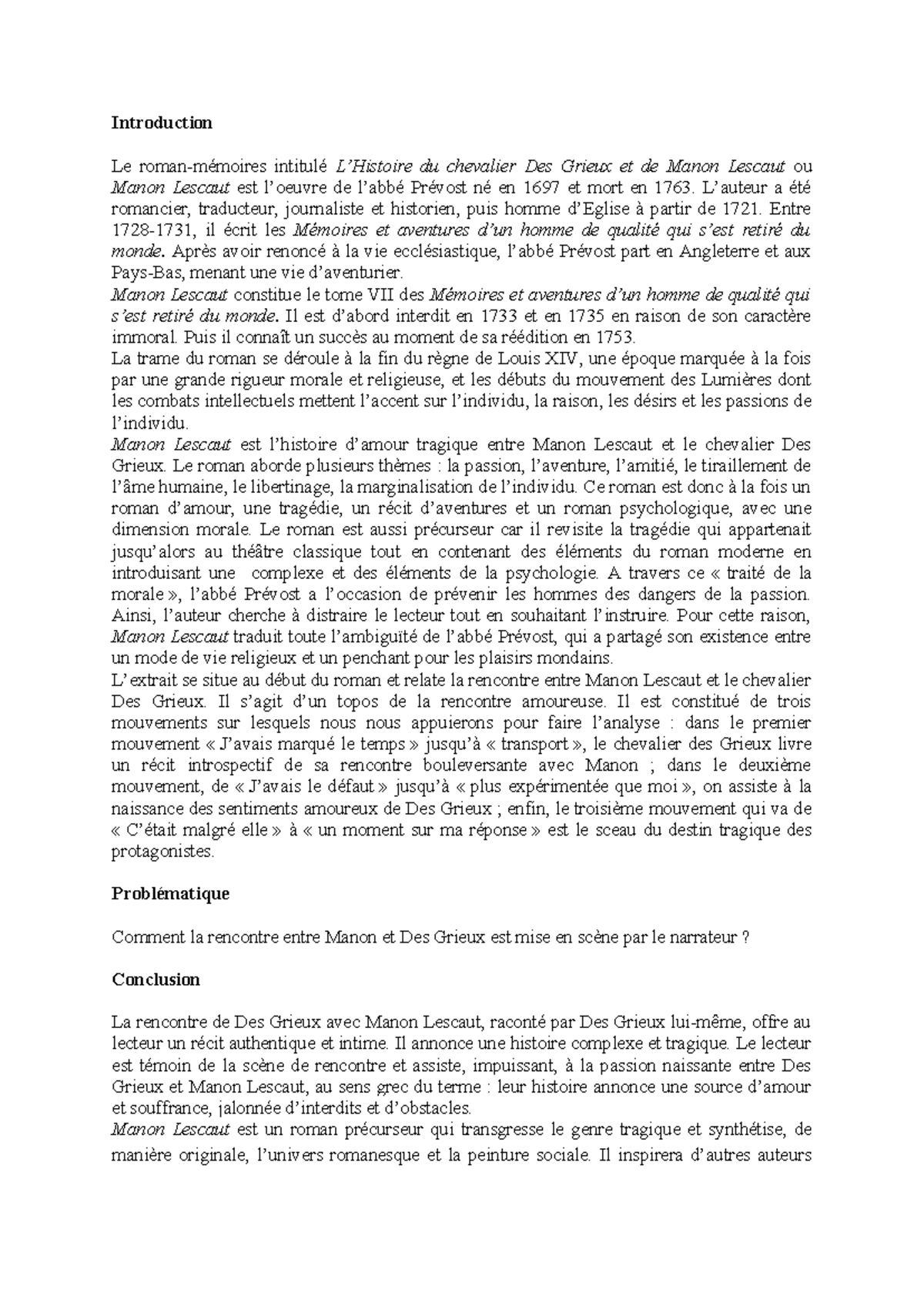 689777 - analyse lineaire - Introduction Le roman-mémoires intitulé L ...