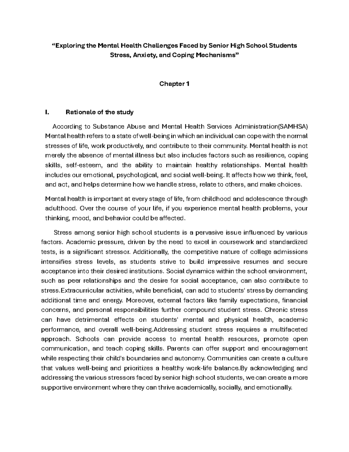 Gh School Students Stress J Anxiety J and Coping Mechanism - “Exploring ...