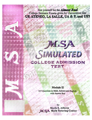 MSA Module 3 - College Entrance Exam - getter Test yourself for the ...