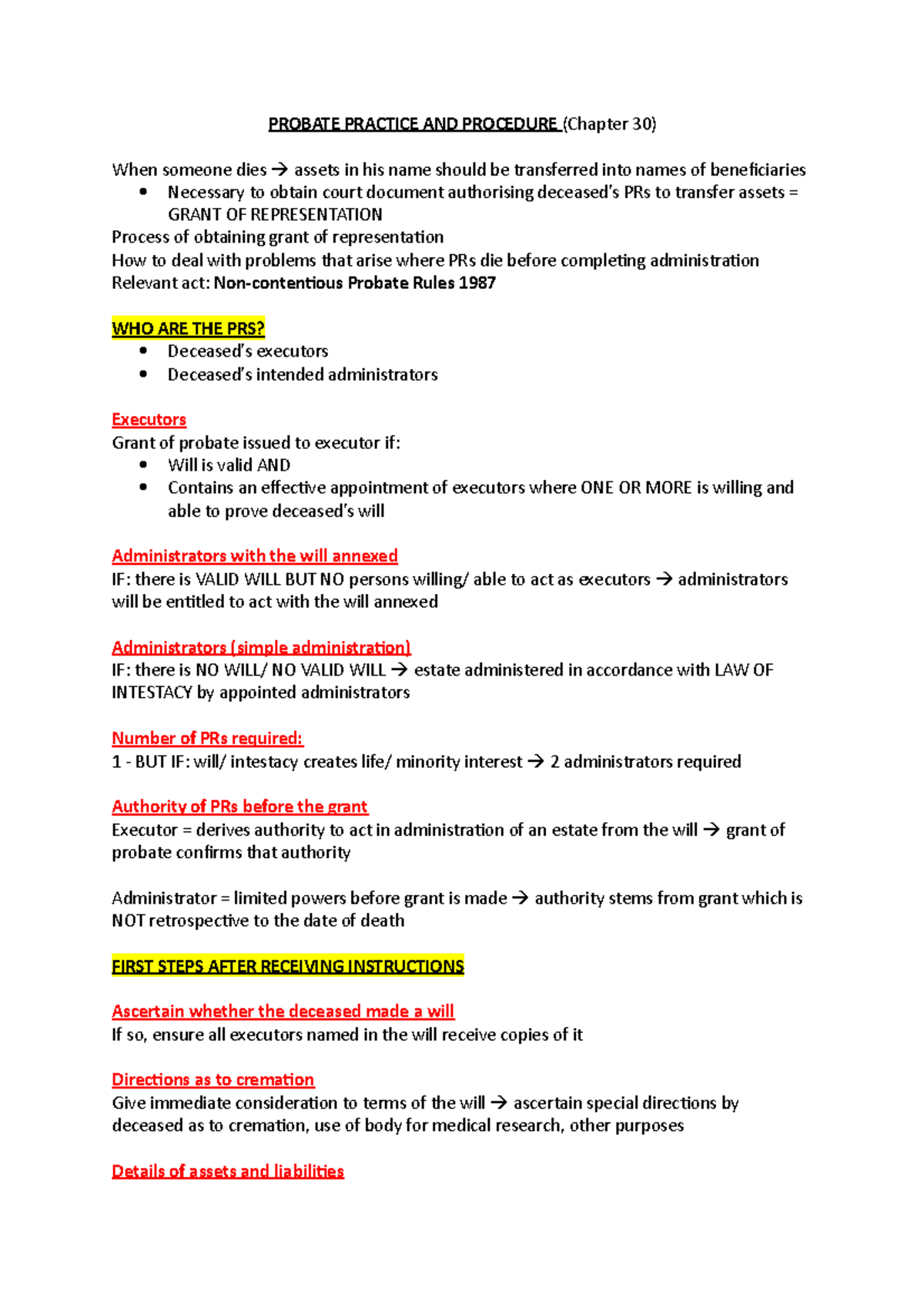 probate practice and procedure- ch 30 - PROBATE PRACTICE AND PROCEDURE ...