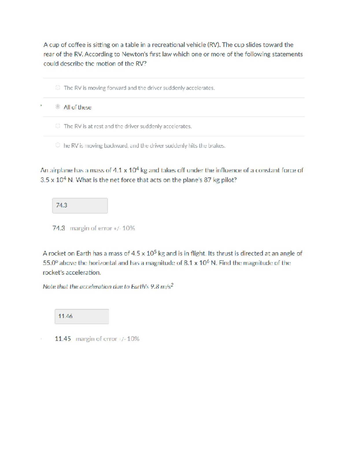 Quiz 4 PHYS - CHAPTER 4 PHYS 207 PRACTICE - PHYS 207 - Studocu