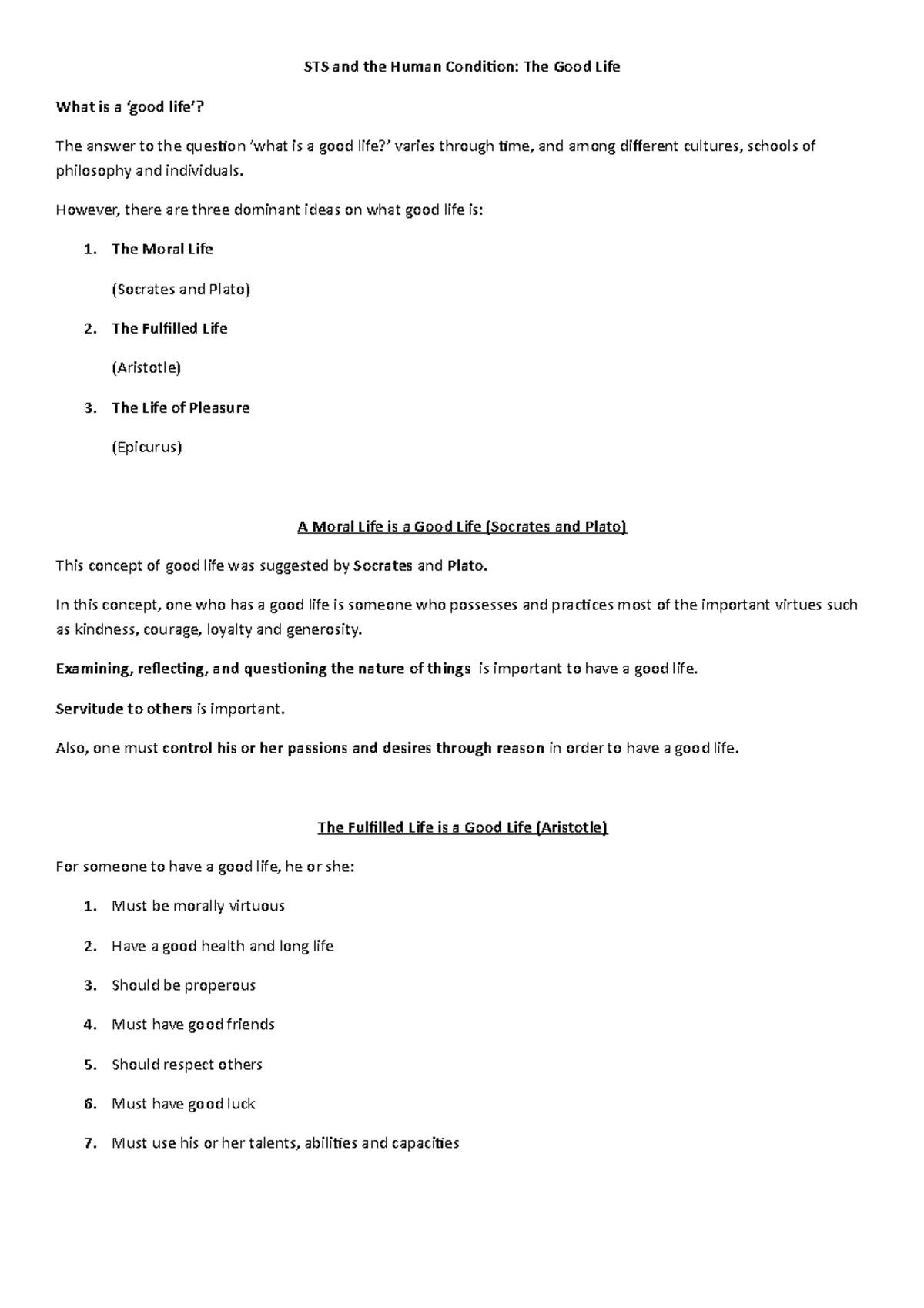 STS and the Human Condition - notes - STS and the Human Condition: The ...