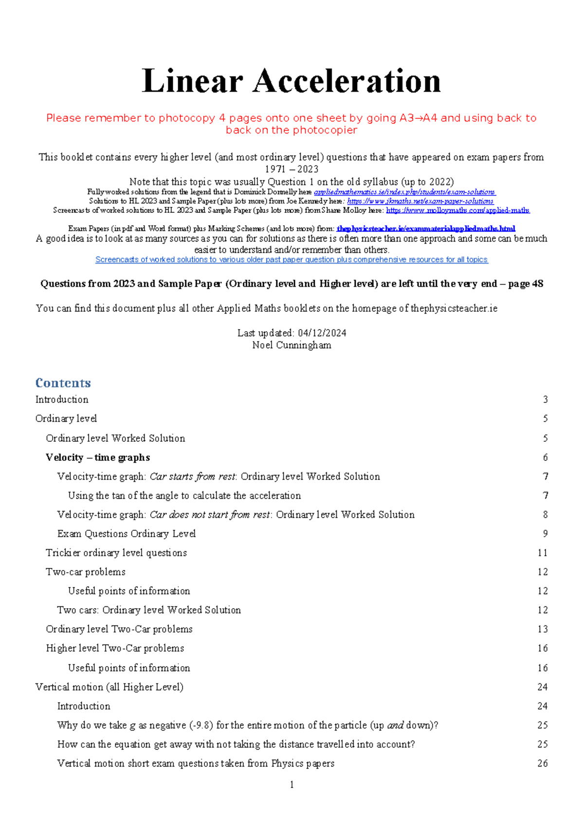 1. Linear Acceleration - Linear Acceleration Please remember to ...