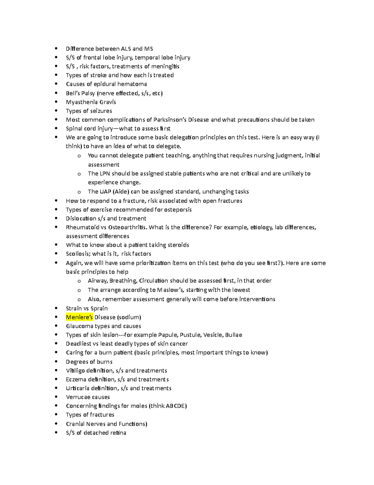 Exam 4 Topic list[ 93] - Difference between ALS and MS S/S of frontal ...