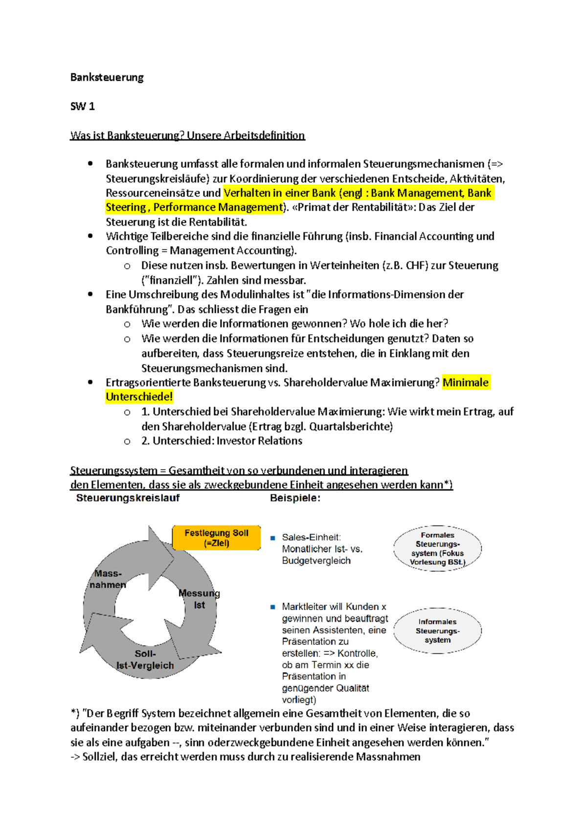 Banksteuerung SW 1 - SW 14 inkl. Lösungen von einigen Übungen ...