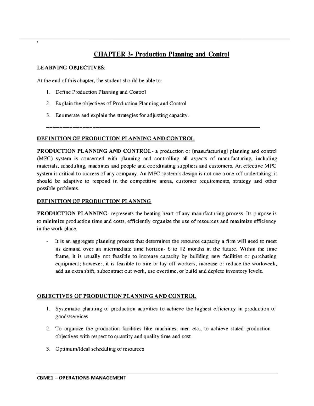 Chapter 3- Production Planning and Control - , CHAPTER 3 - Production ...