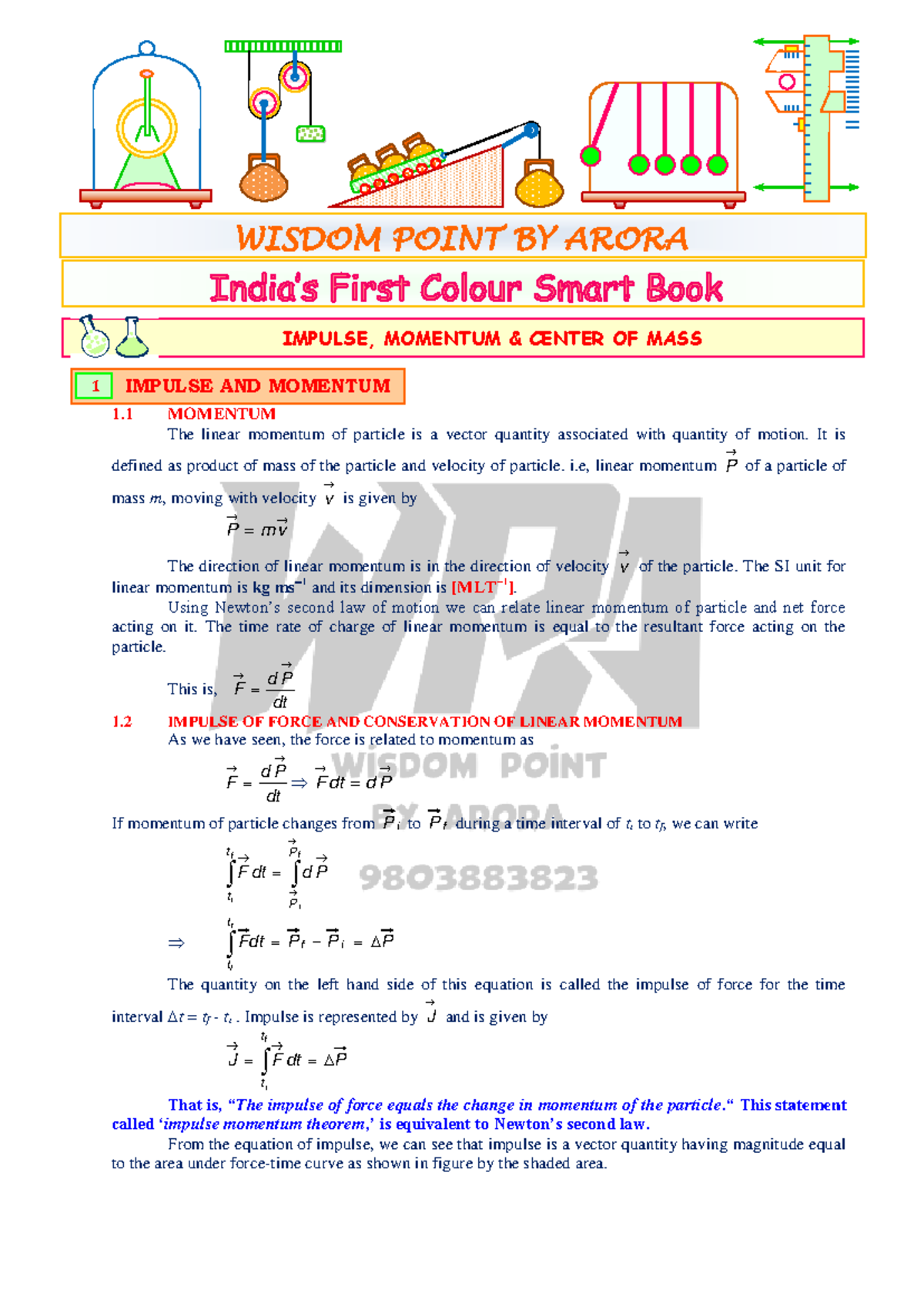 Impulse Momentum Centre OF MASS - 1 MOMENTUM The linear momentum of ...