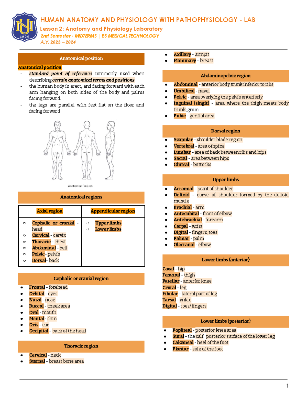 Lesson 2 Anatomical Position - HUMAN ANATOMY AND PHYSIOLOGY WITH ...
