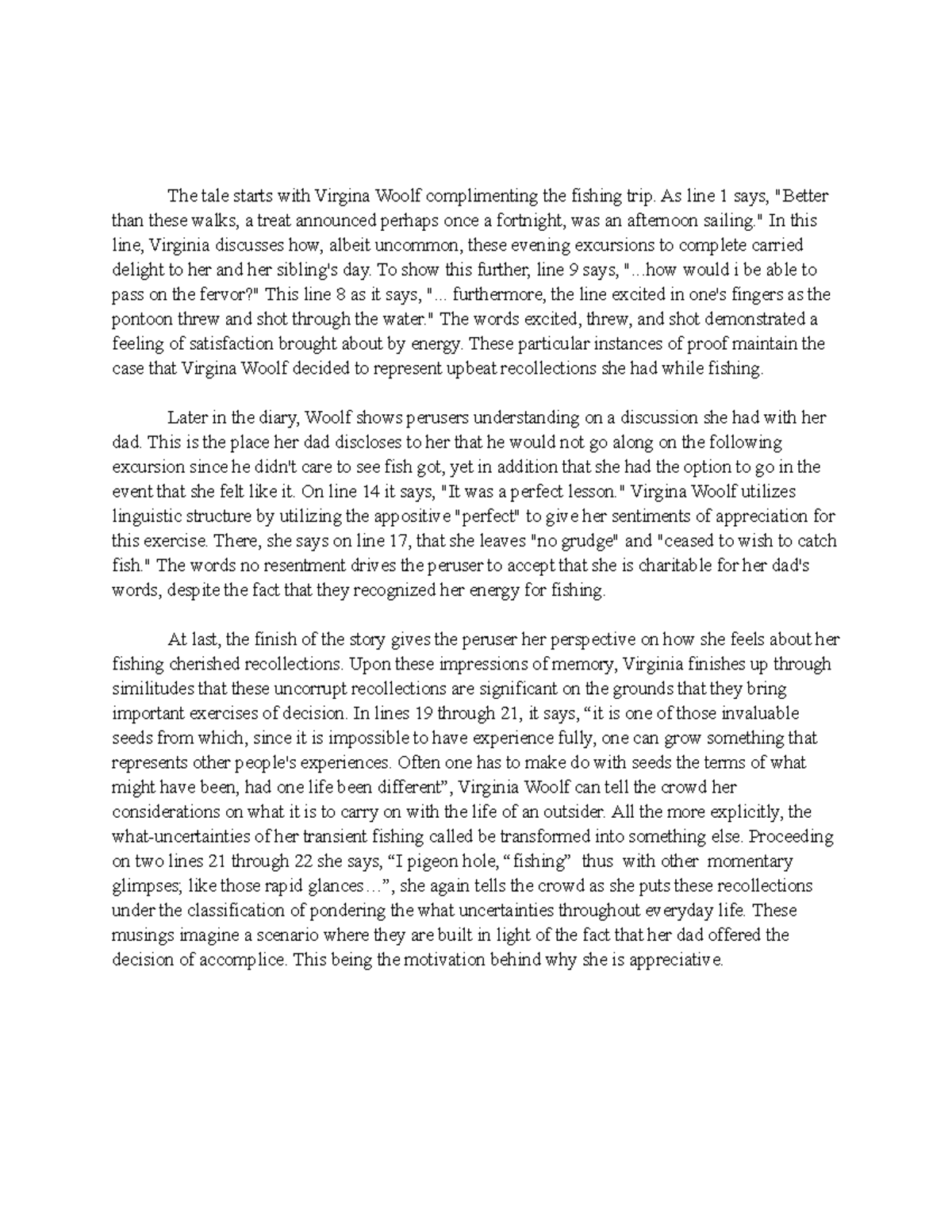 Rhetorical Analysis Body Paragraphs for Virginia Woolf - The tale ...