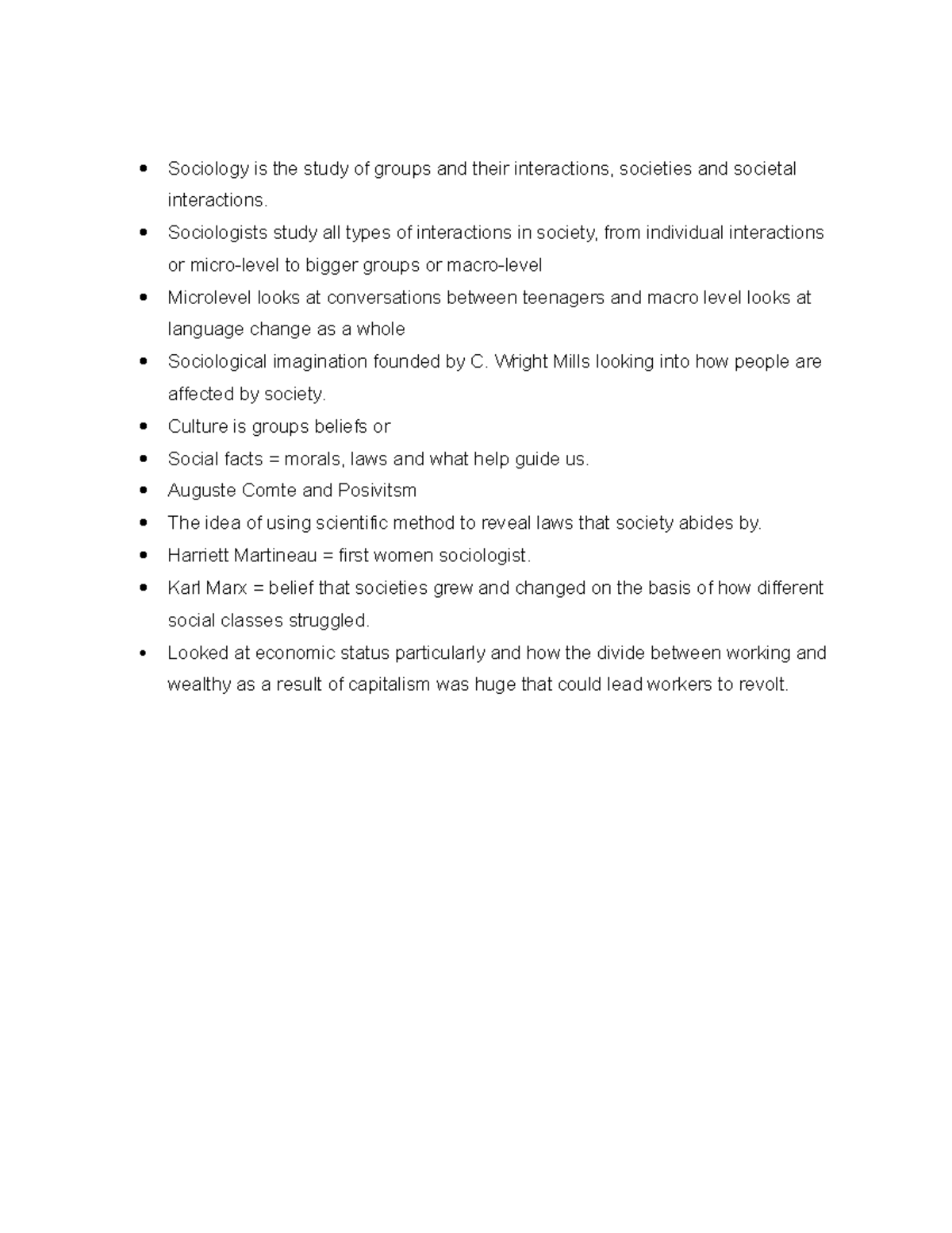 Sociology chapter 1 notes - Sociology is the study of groups and their ...