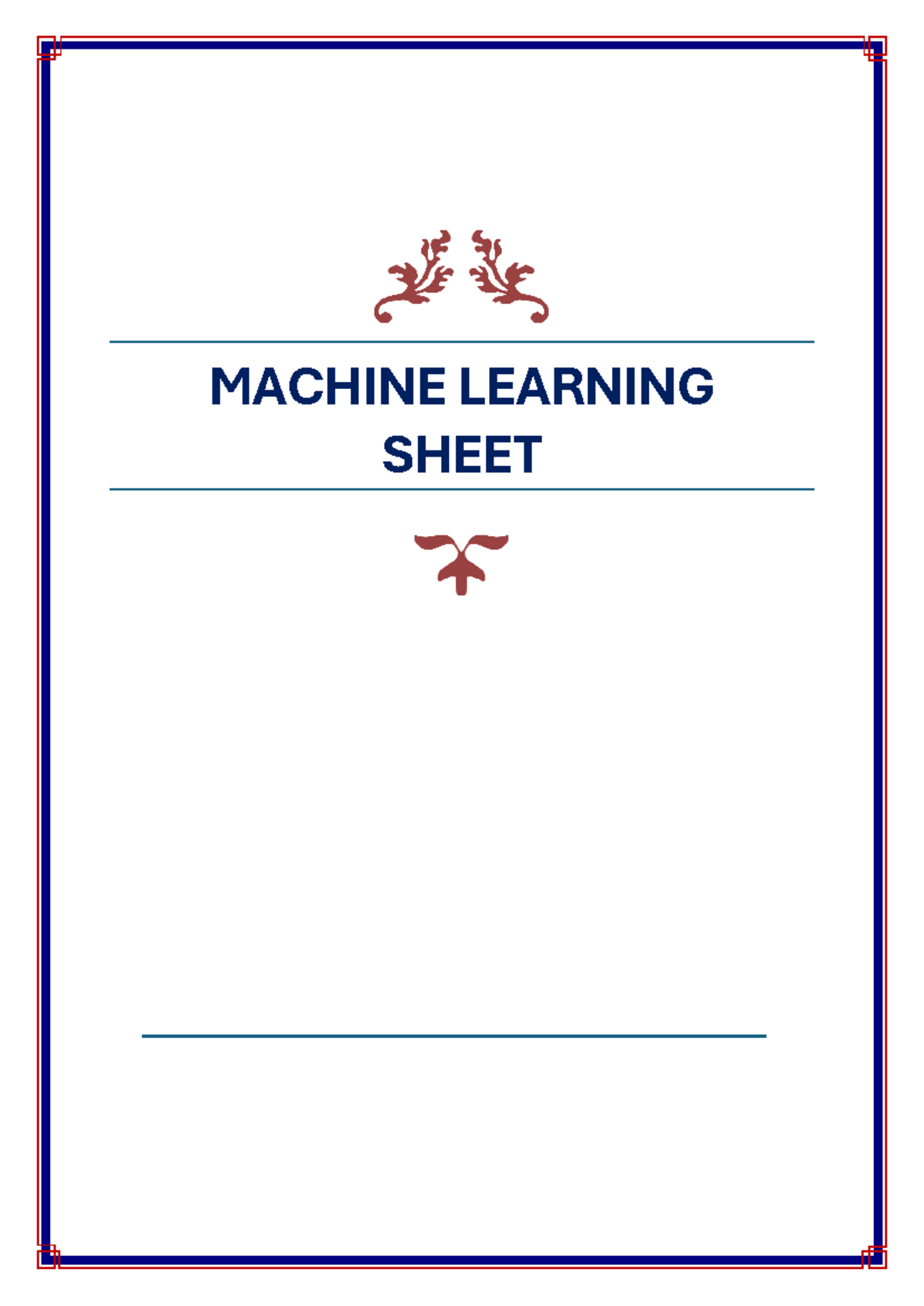 Machine Learning Sheet Machine Learning Sheet K 1 What Is Machine Learning Machine Learning