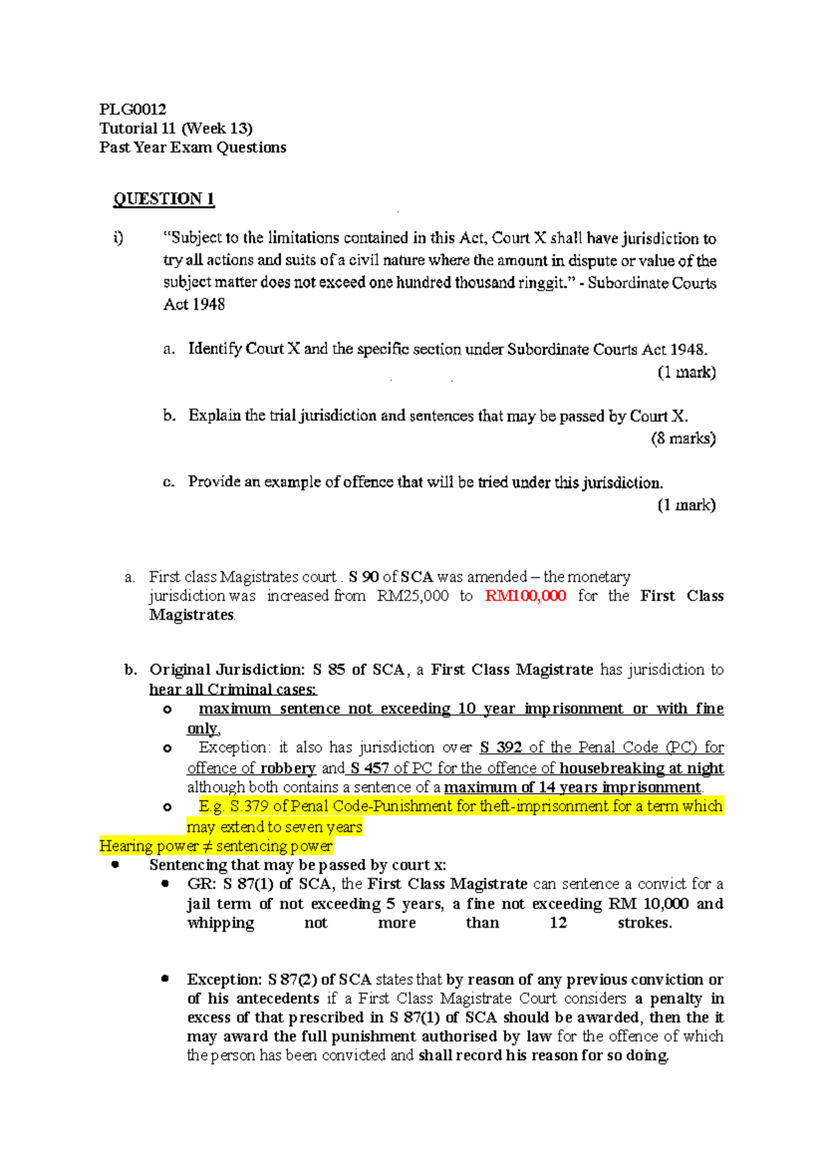 Gpol week 10 tutorial - PLG Tutorial 11 (Week 13) Past Year Exam ...