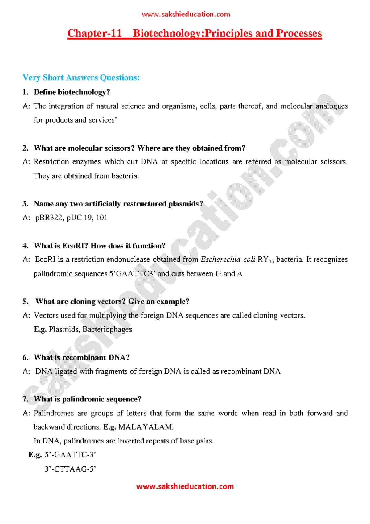 CBSE Class 12 Biology Chap 11 - Biotechnology - Principles and ...