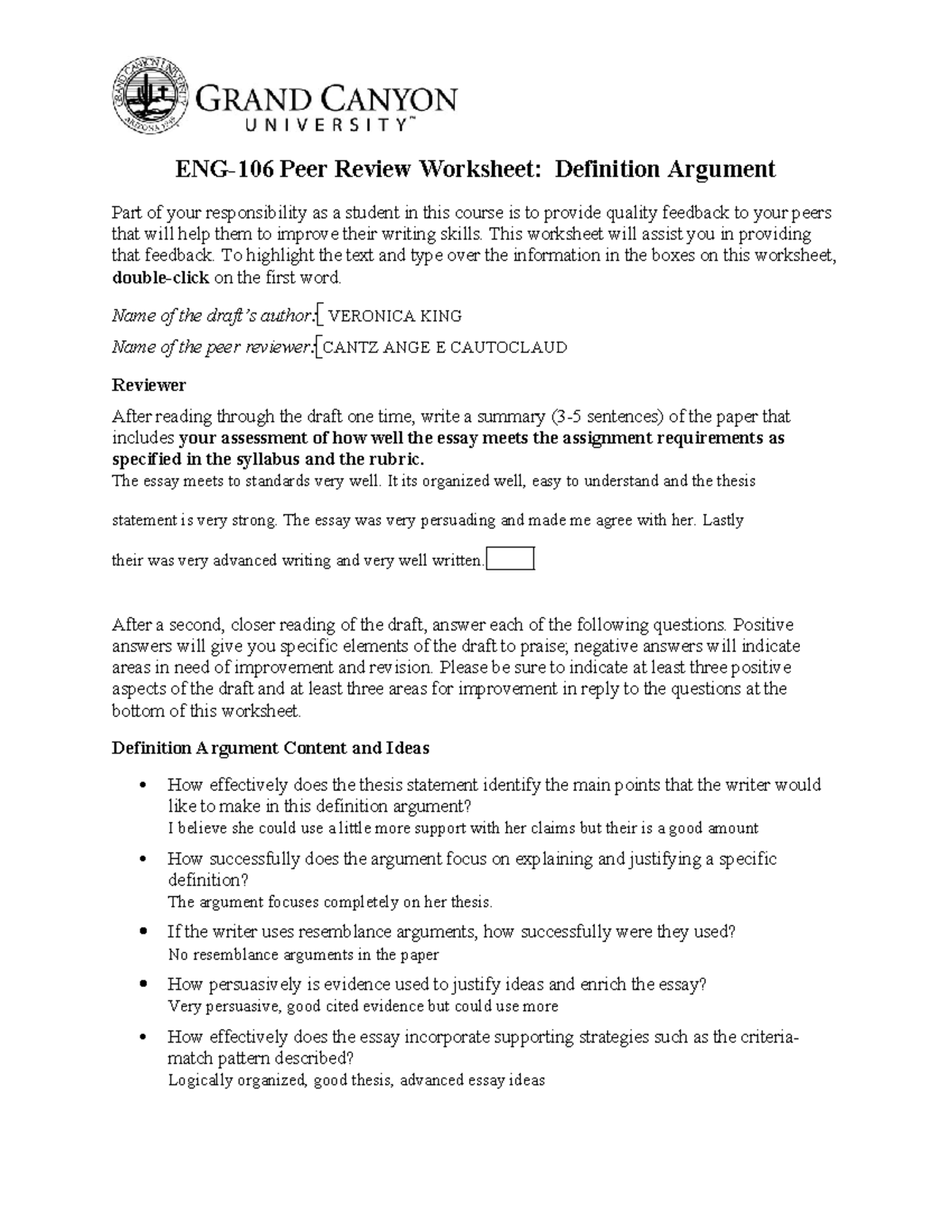 ENG106 Definition Peer Review Worksheet - ENG-106 Peer Review Worksheet ...