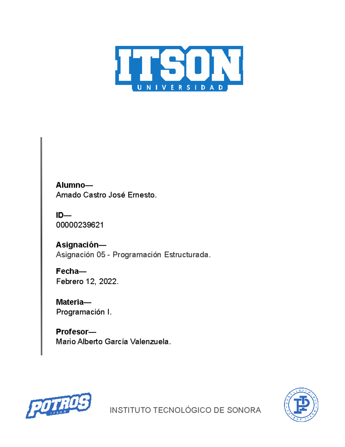 Asignacion 5 (Amado Castro José Ernesto) - Alumno— Amado Castro José ...