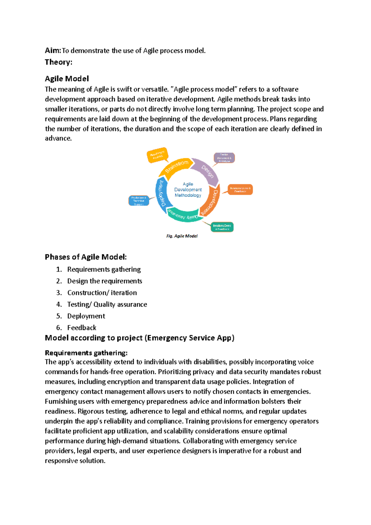 Seexp 2 - Aim:To demonstrate the use of Agile process model. Theory: Agile Model The meaning of ...
