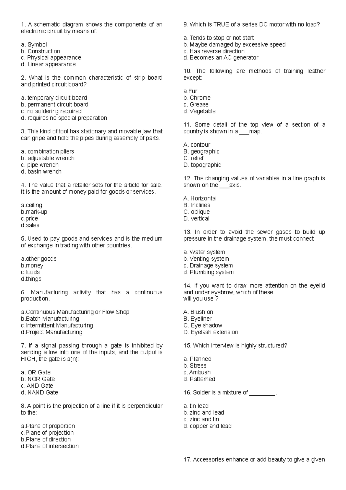 Exam part 1 - PRACTICE EXAM FOR LET TAKERS - A schematic diagram shows ...