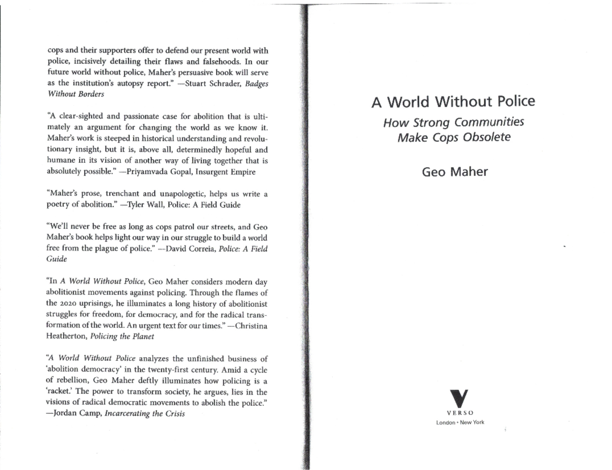 Geo Maher. 2021. Who Do You Serve Who Do You Protect A World Without ...