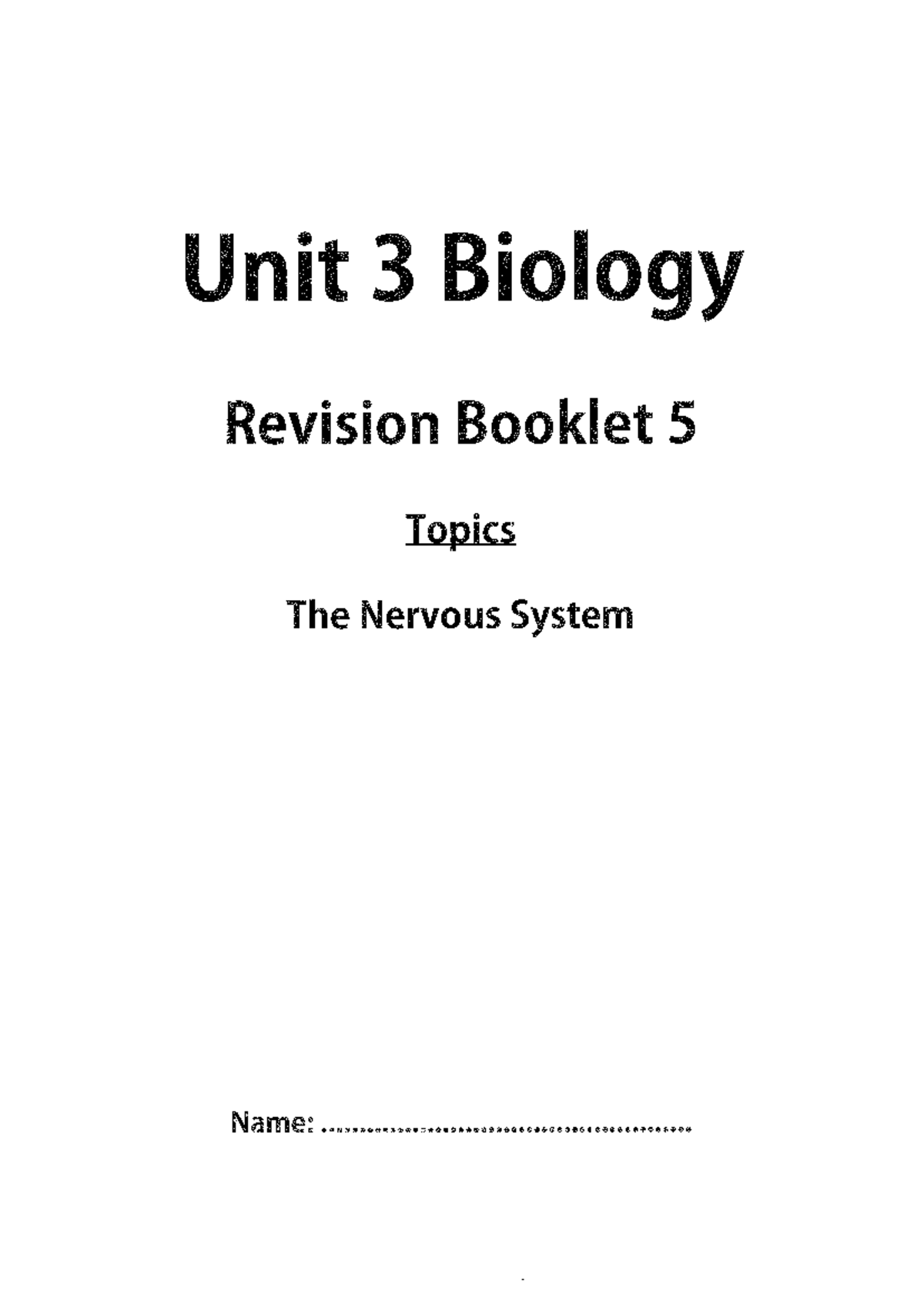Booklet 5 - Practice Material for Bio - Studocu