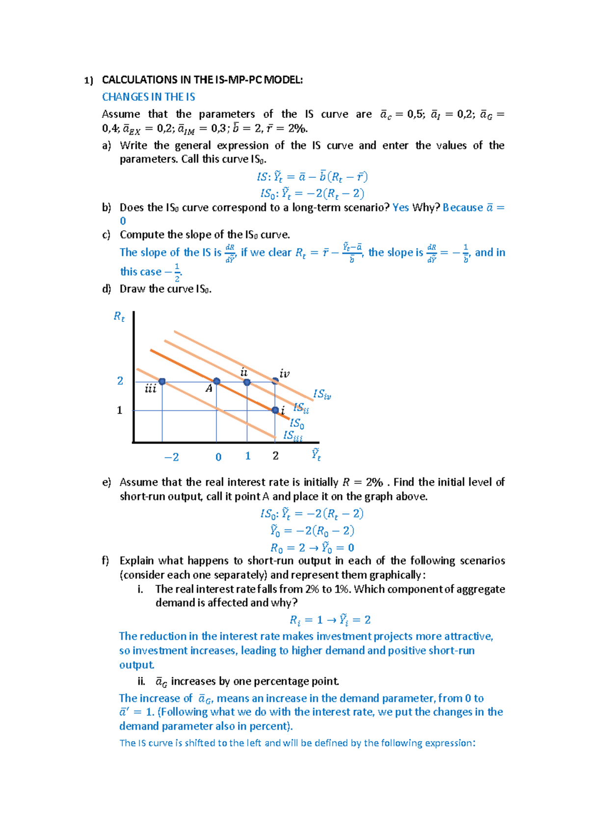 Solution basic Ismppc - Resolución del modelo IS-MP-PC de Macroeconomía ...
