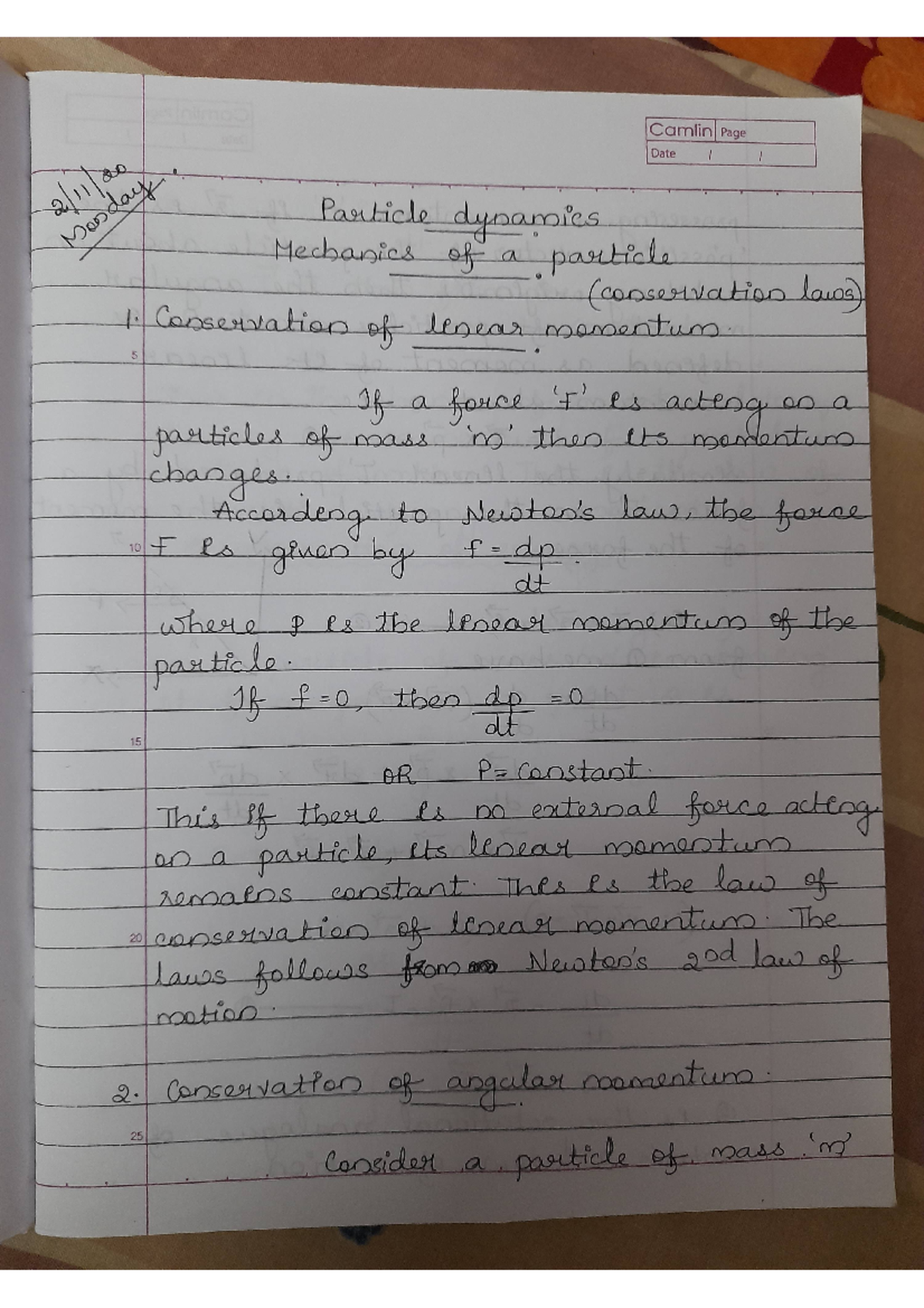 Particle dynamics mechanics of a particle full notes of fourth semester ...