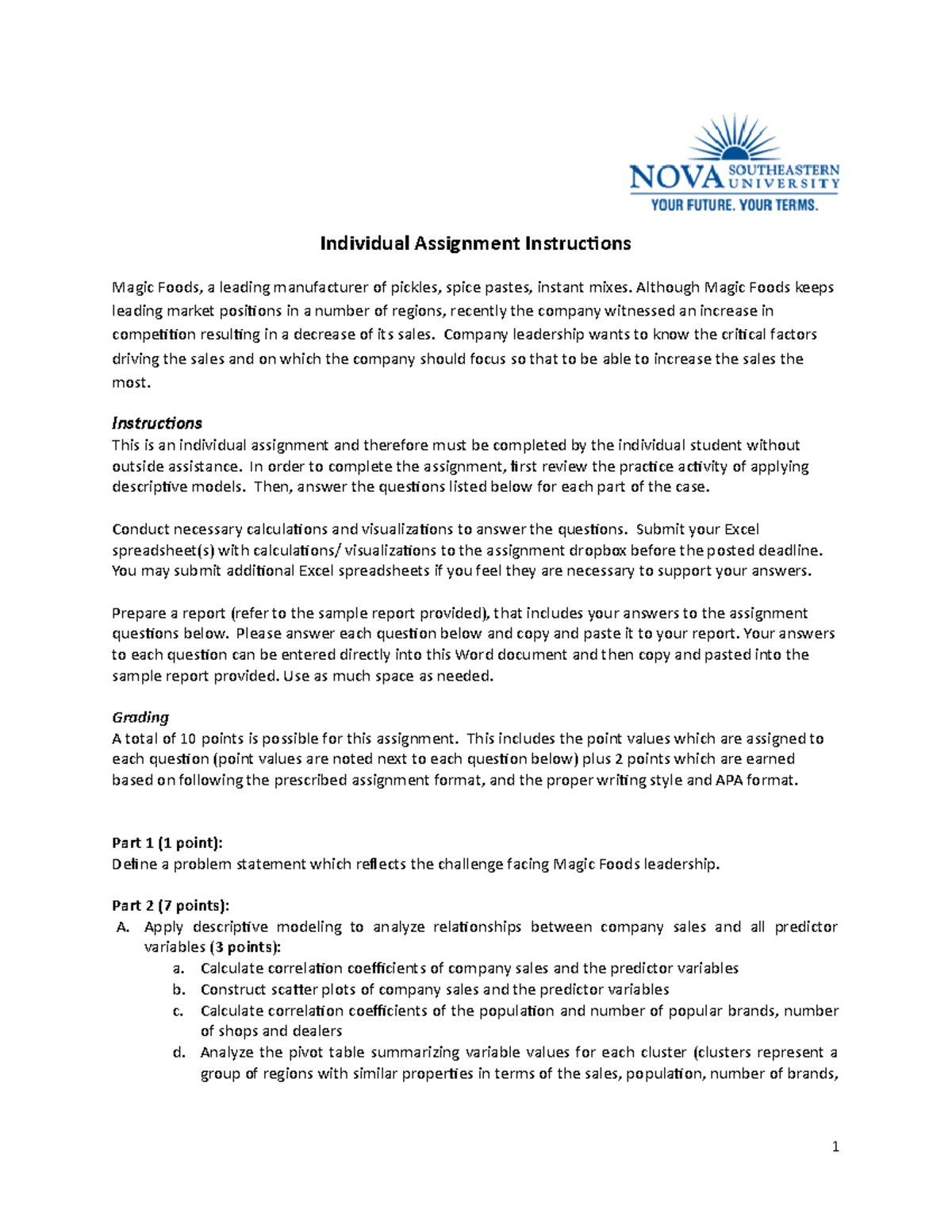 Individual Case Study Instructions 2023 - Individual Assignment ...