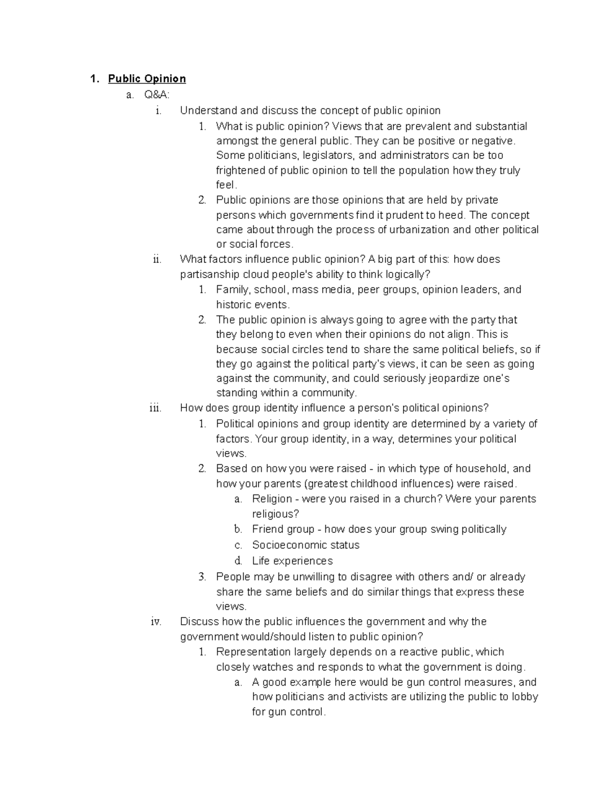 POLS Exam 3 Review - Lecture notes for exam 3 in POLS1101E, has all the ...