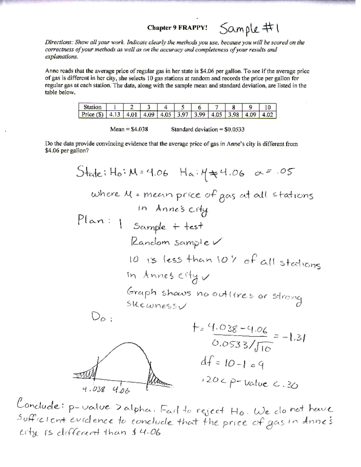 Trm ch9 frappy student samples - MATHEMATICAL STATISTICS(English) - Studocu