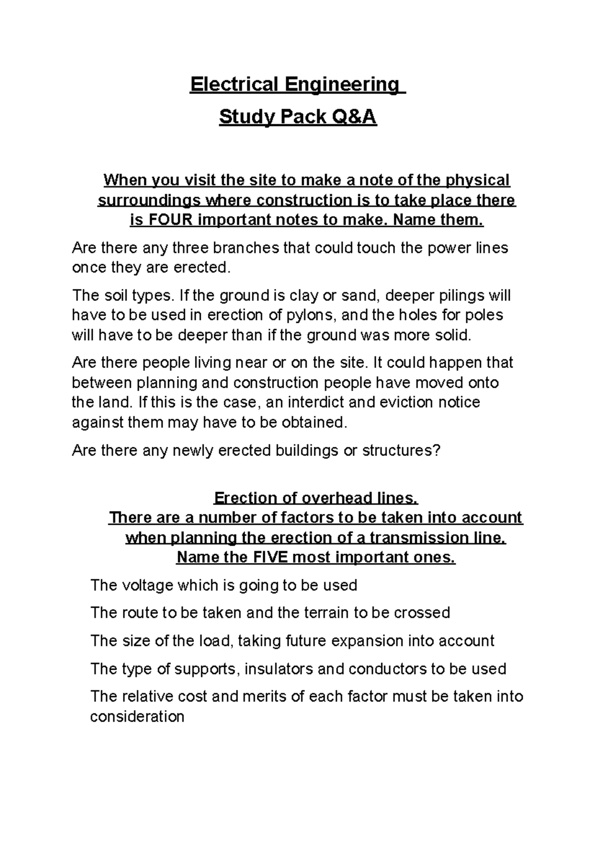 Electrical Engineering Class Notes Q&A - Studocu
