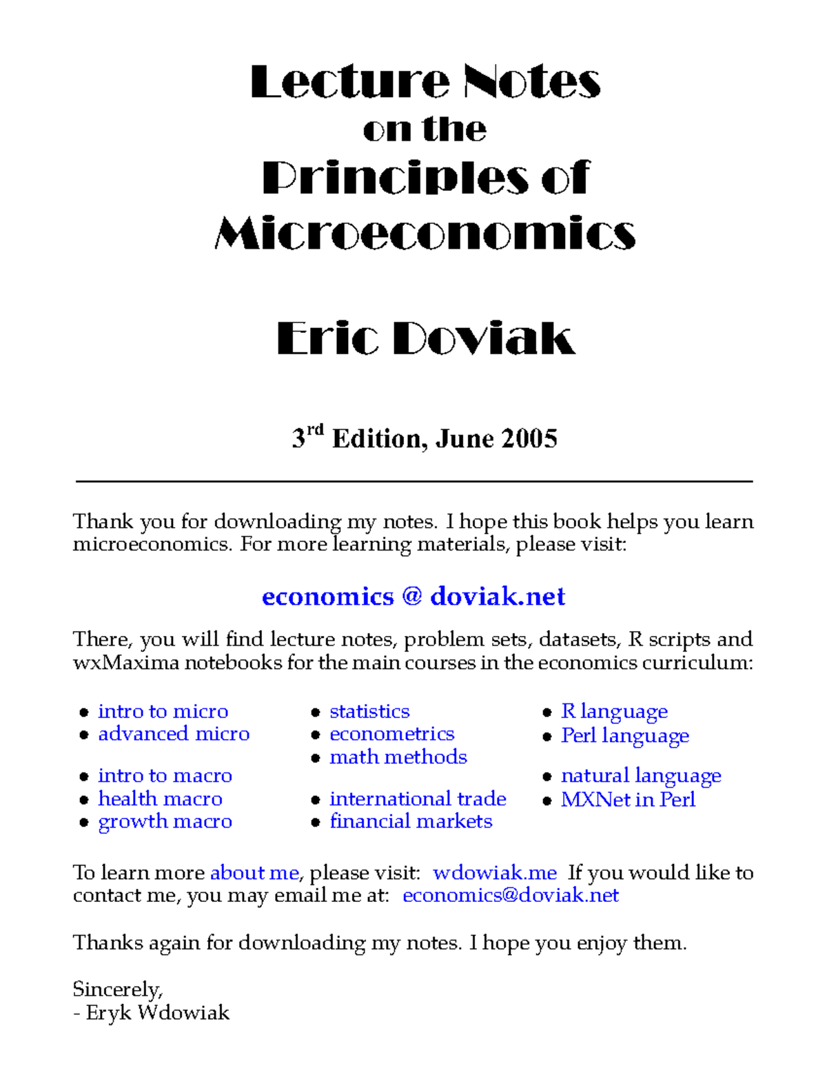 Microbook 3e - Bcom micro Economics notes - Lecture Notes on the ...