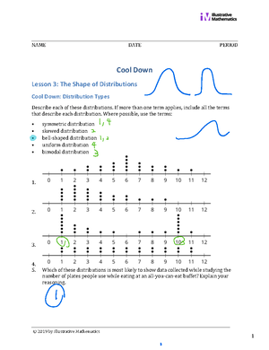 Algebra 1 2 6 Lesson cool down - NAME DATE PERIOD © 2019 by ...