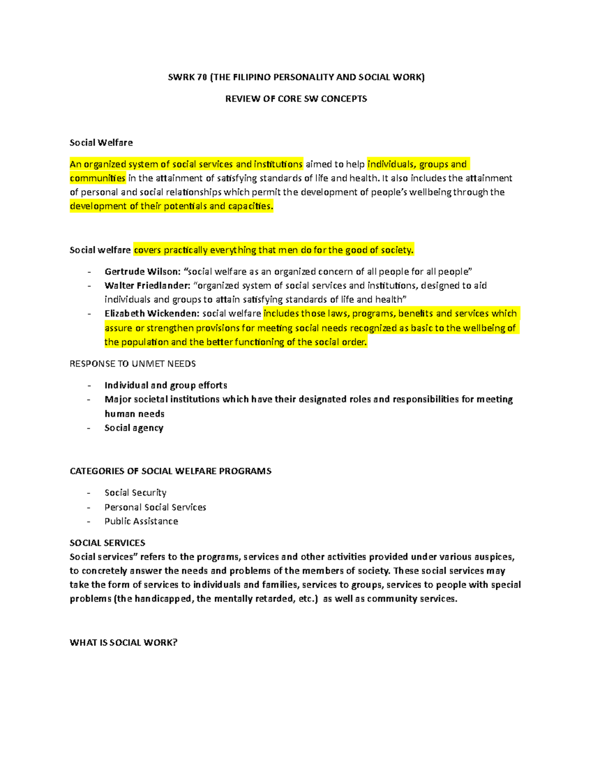 SWRK 70 Week 02 - ... - SWRK 70 (THE FILIPINO PERSONALITY AND SOCIAL ...