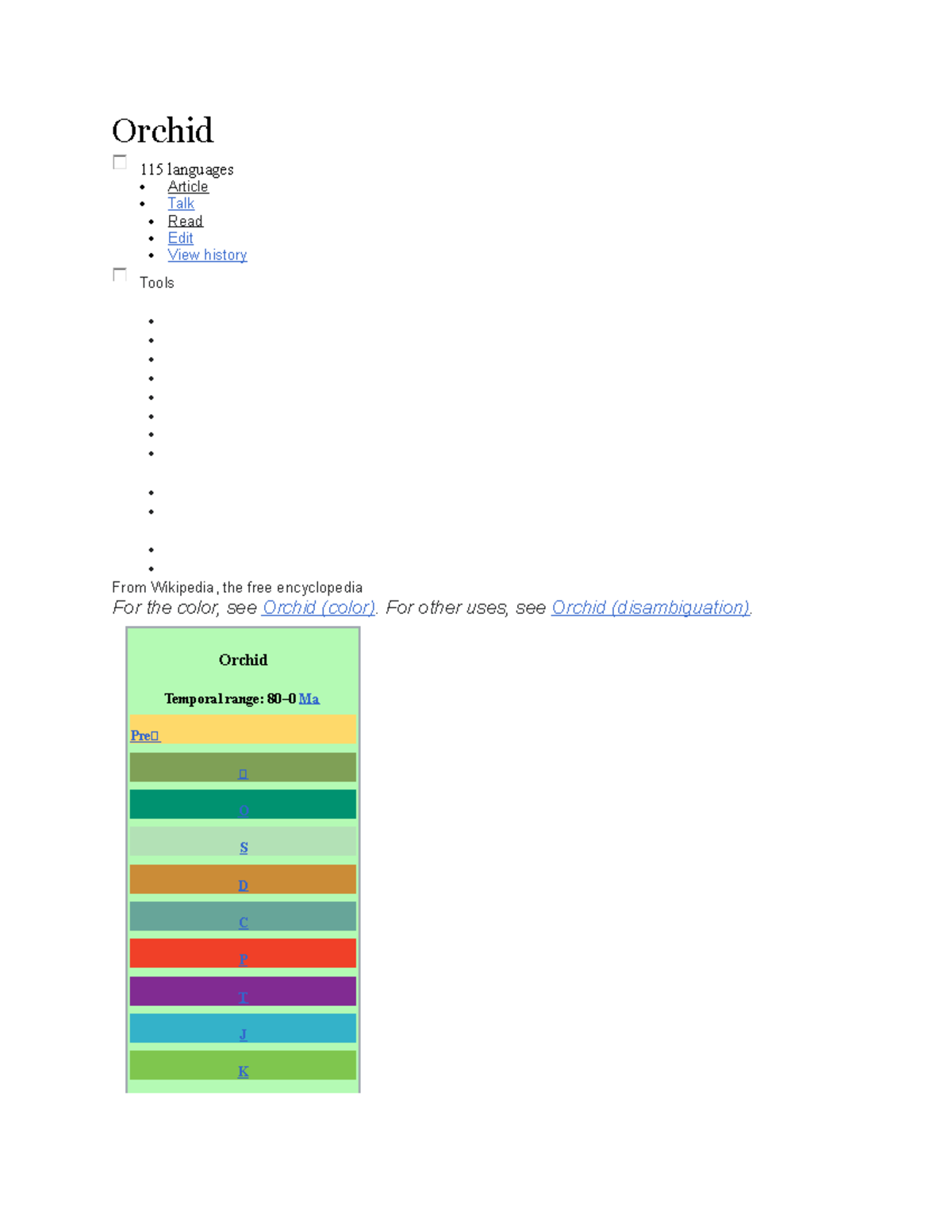 Orchid - NOTES - Orchid 115 languages Article Talk Read Edit View ...