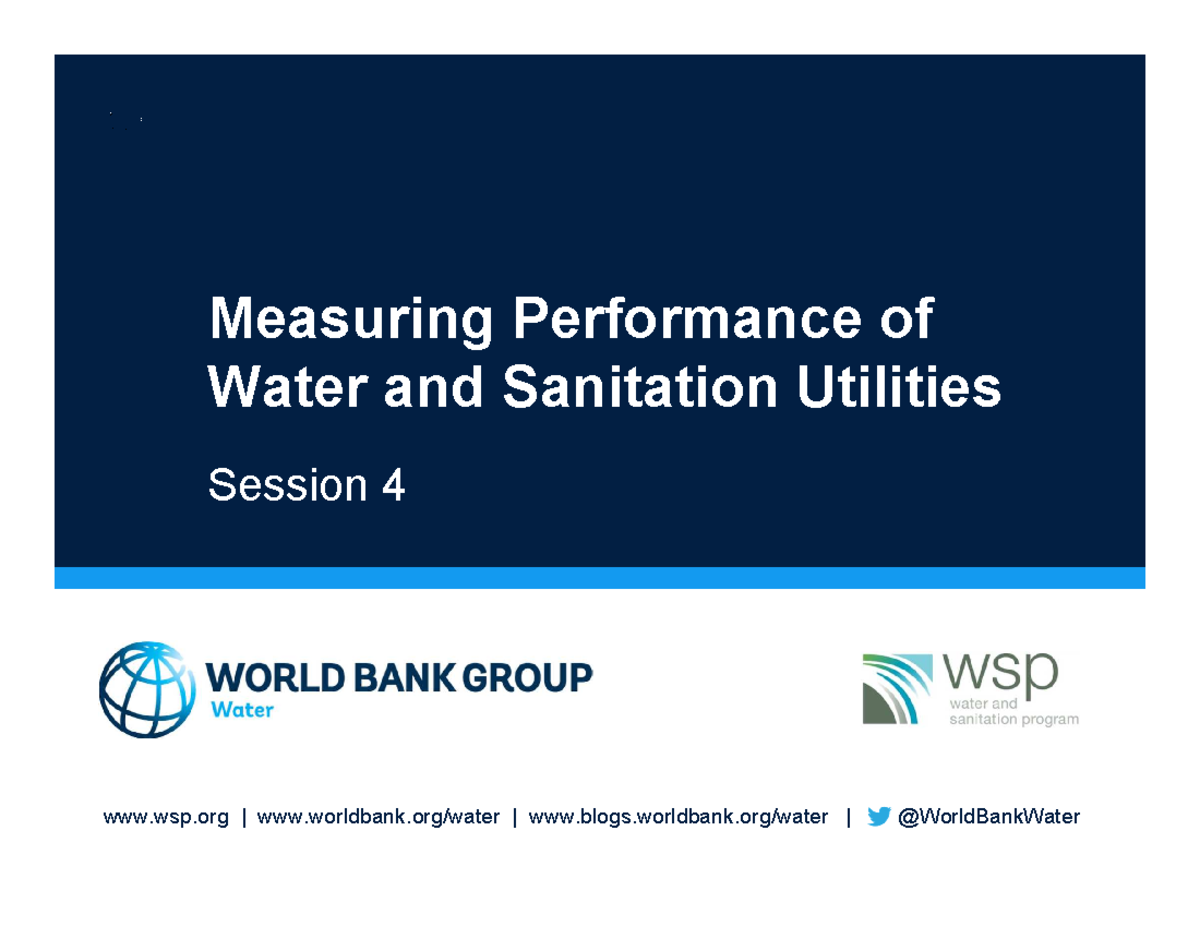 Measuring performance of water - wsp | worldbank/water | blogs ...