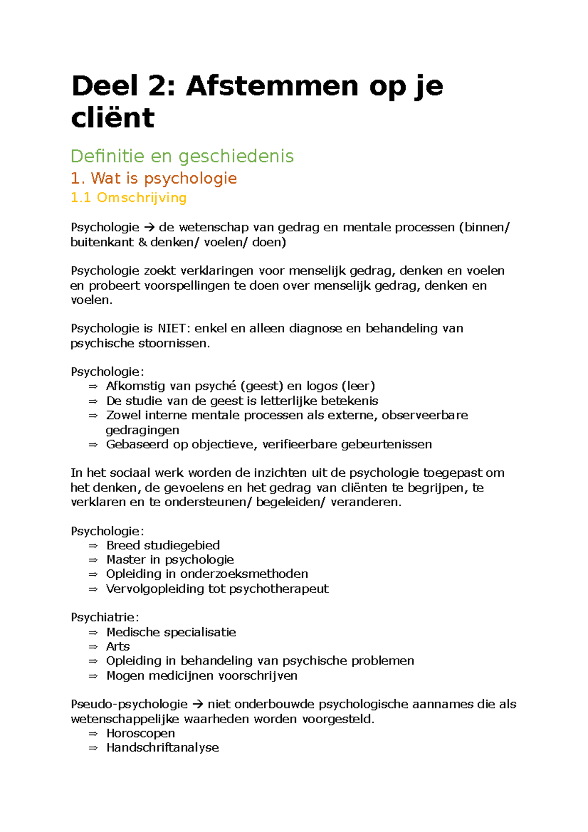 Deel 2- afstemmen op je cliënt - Deel 2: Afstemmen op je cliënt ...