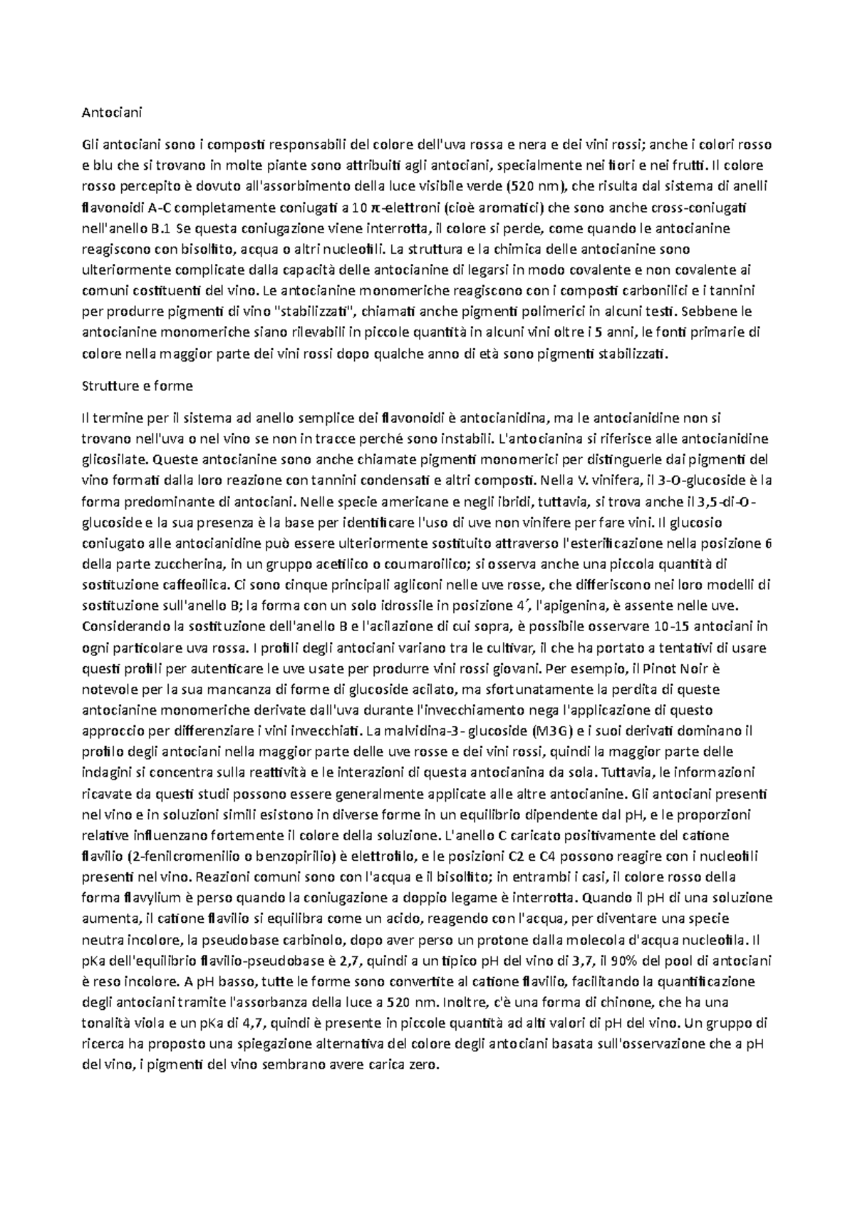 Capitolo 16 - Antociani - Chimica organica - UniCt - Studocu