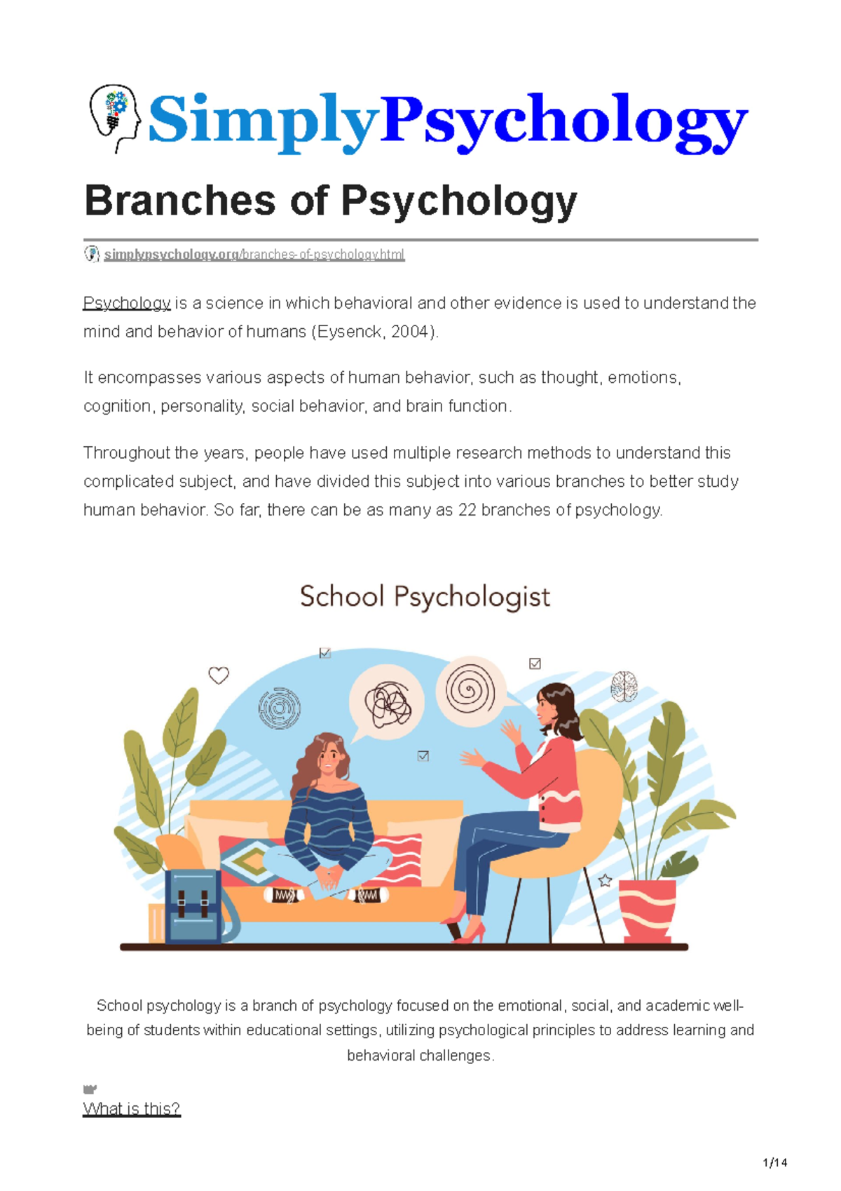 Simplypsychology.org-Branches of Psychology - Branches of Psychology ...