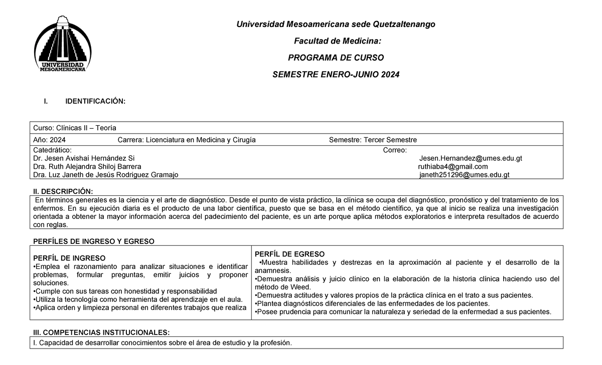 Programa Clinicas II - Universidad Mesoamericana sede Quetzaltenango ...