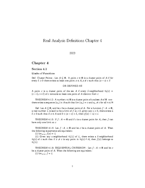 Real Analysis Definitions Chapter 3 - Sequences and Their Limits Def: Sequence - A sequence of ...