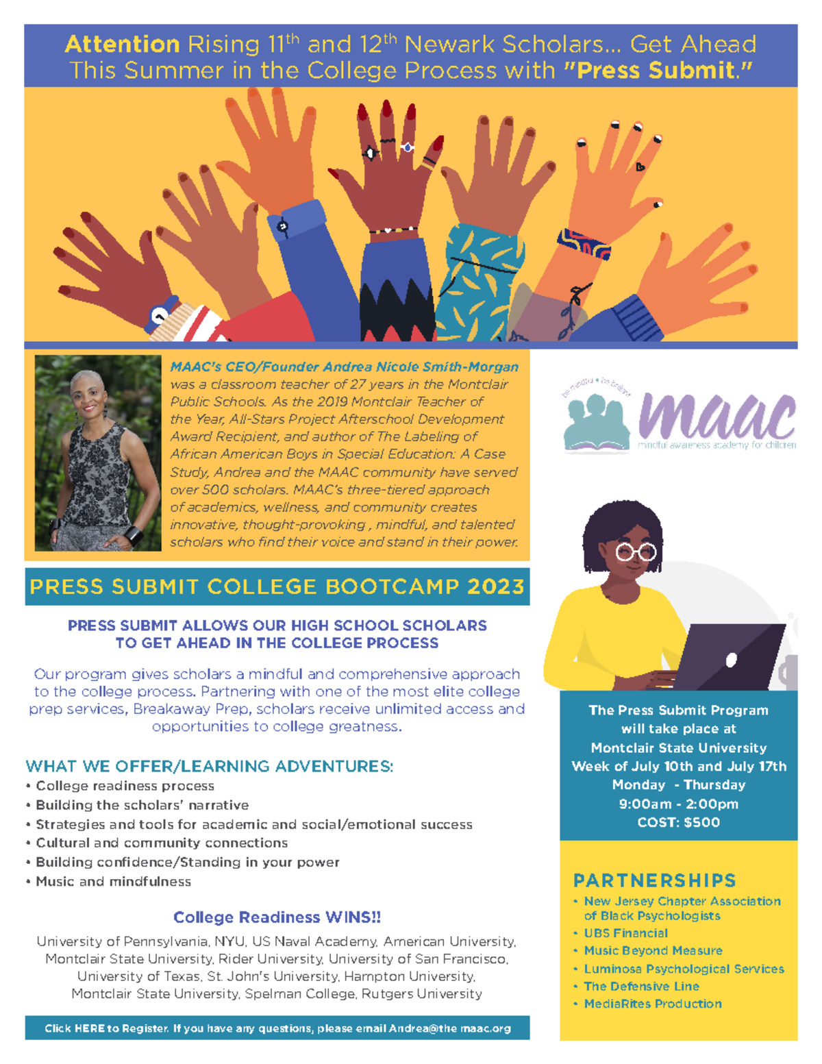 Maac montclair flyer 1 2023 v01 - College Readiness WINS!! University ...